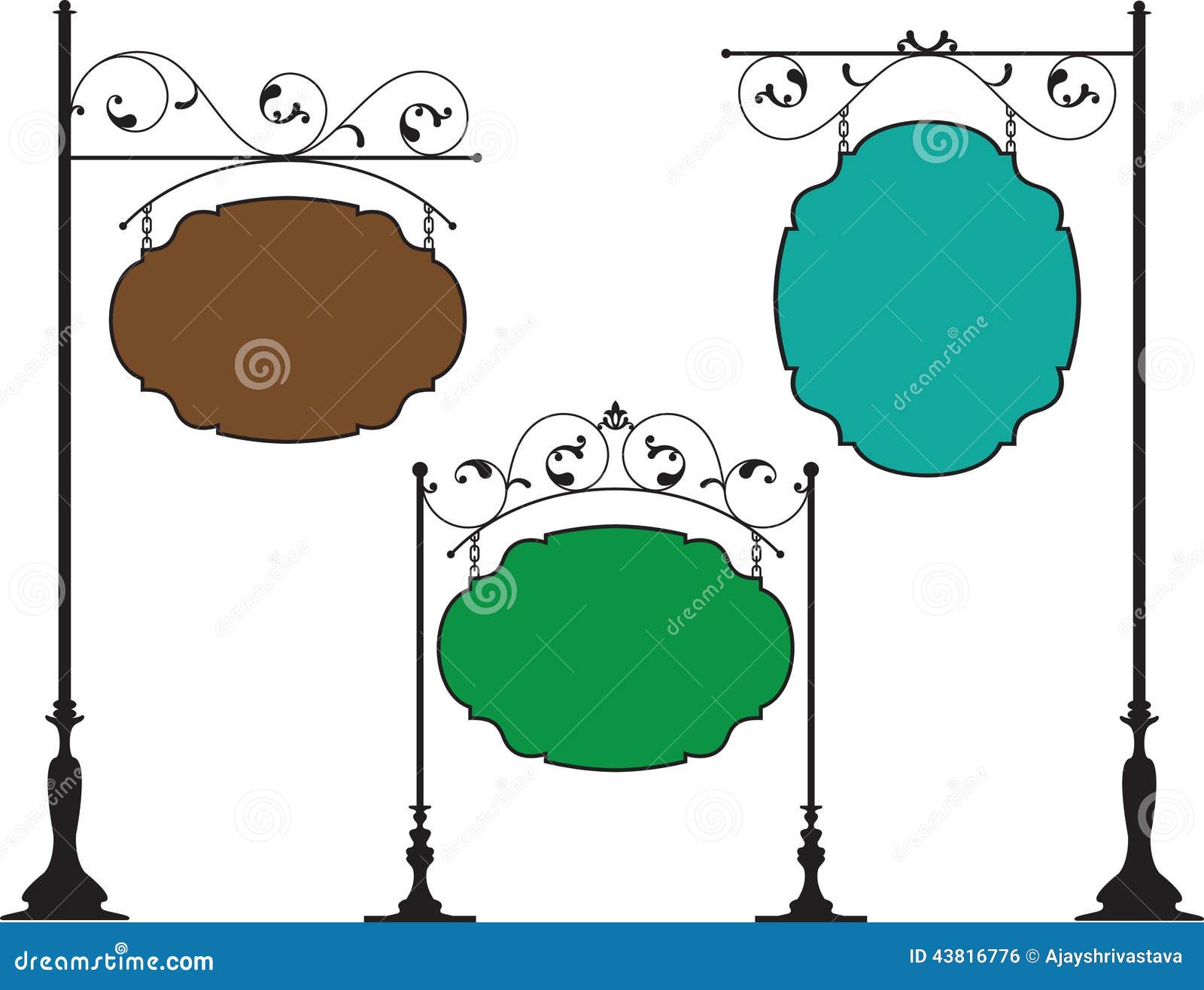 Wrought Iron Signage stock vector. Illustration of post - 43816776