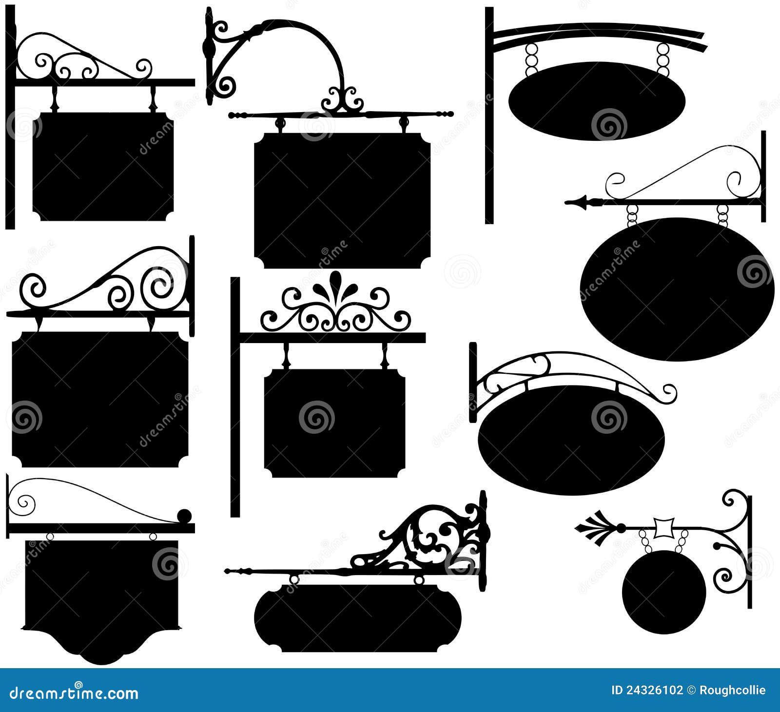 Wrought Iron Signs Vintage stock vector. Illustration of black - 24326102