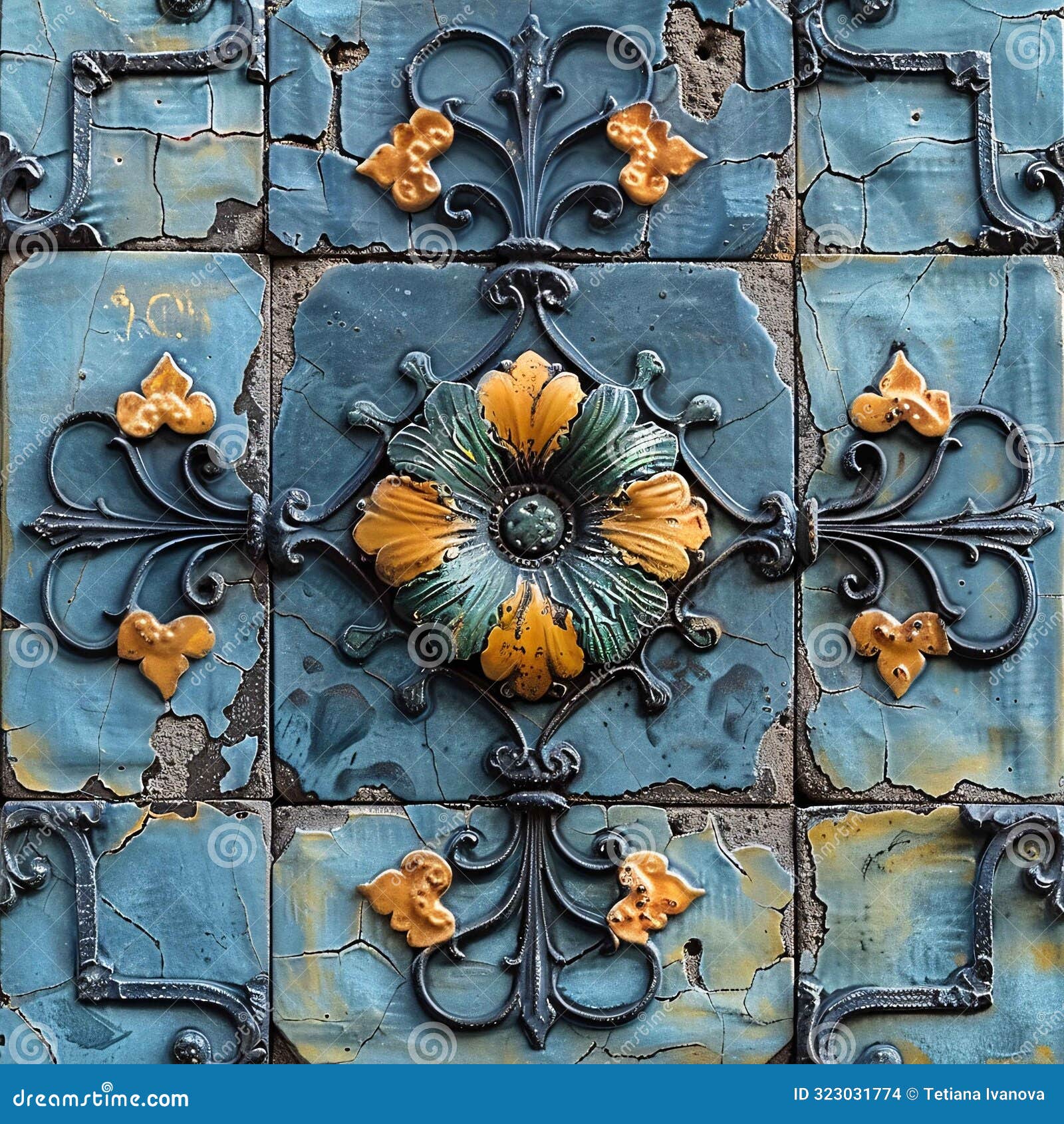 Spanish Architectural Texture With Tiles. Stock Image | CartoonDealer ...