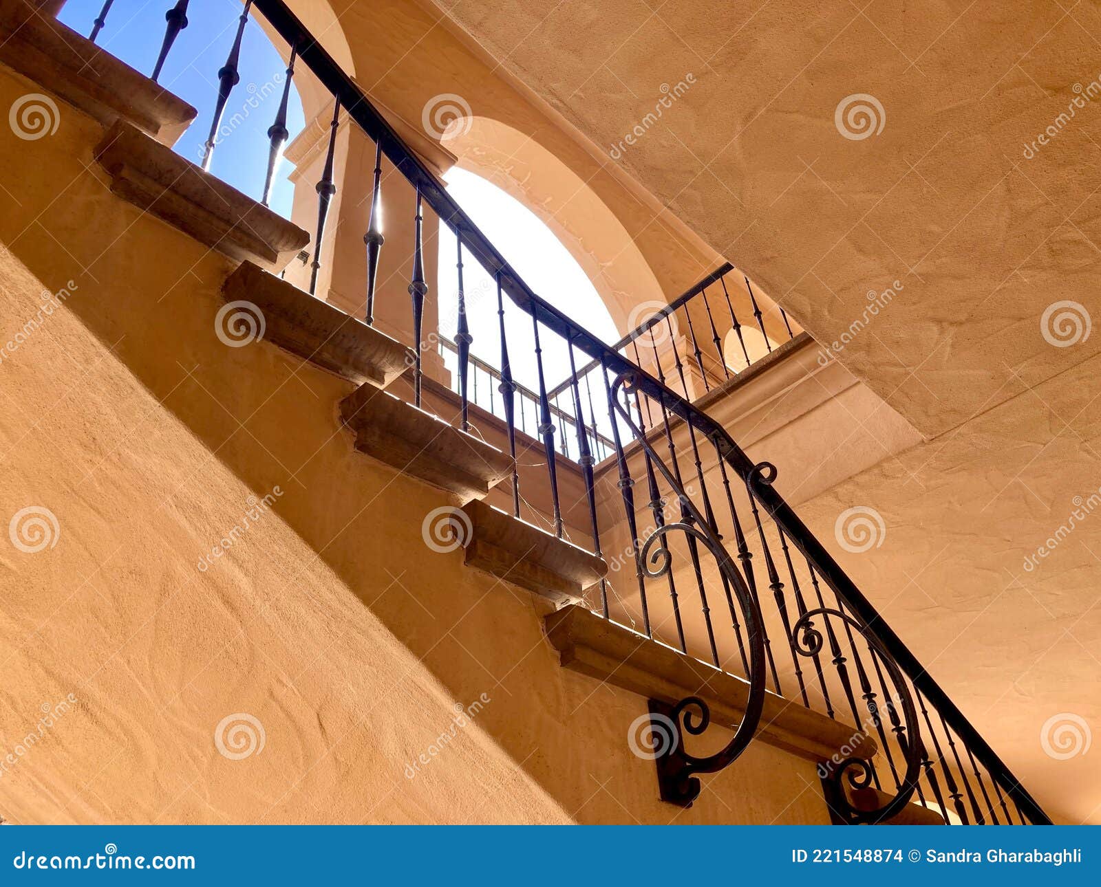 Wrought Iron Stairway stock photo. Image of ornate, black - 221548874
