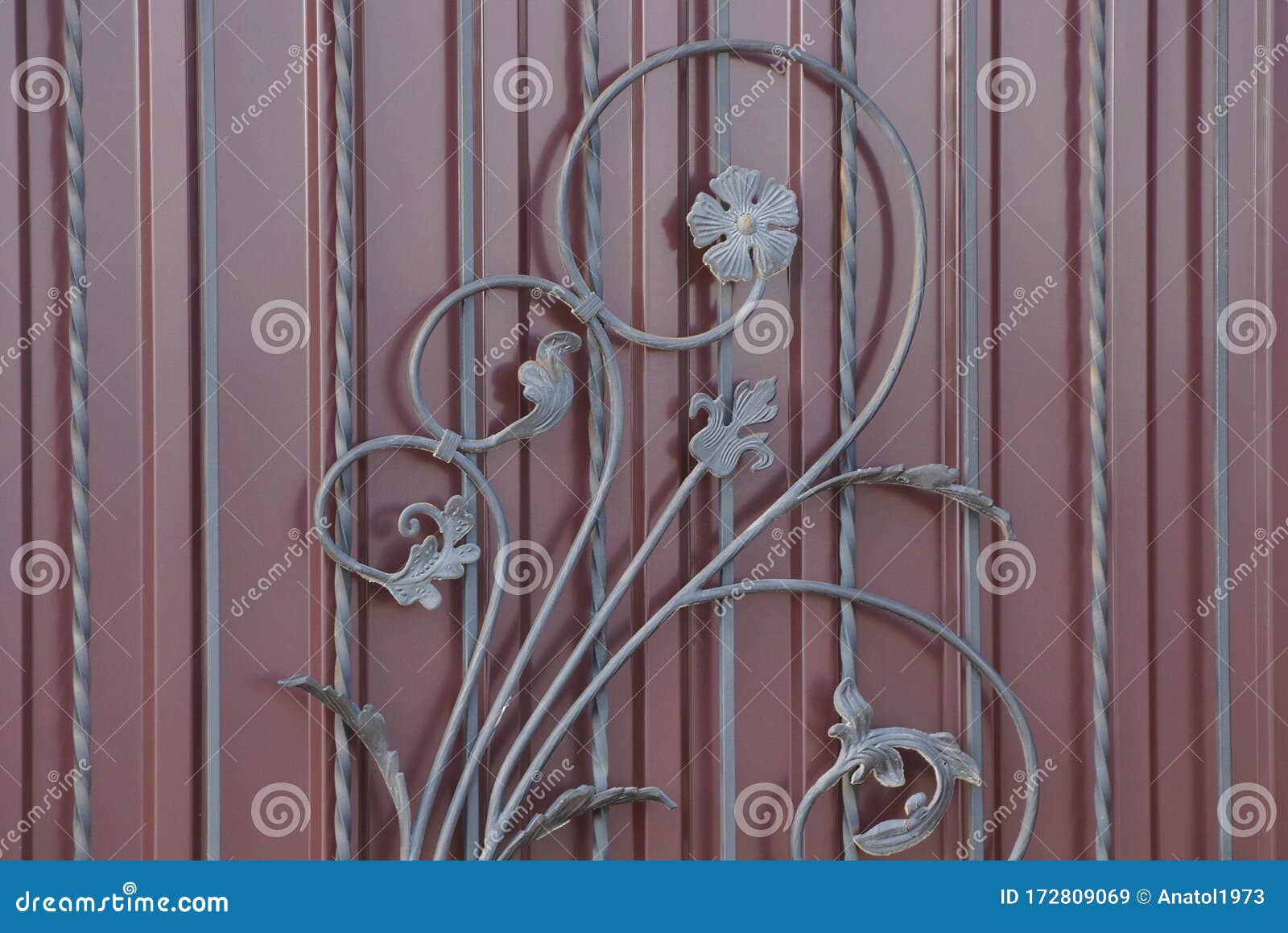 Wrought Iron Texture on Brown Metal Wall Stock Image - Image of ...