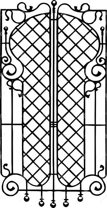 Wrought Iron Window Bar Pattern, Vector Illustration Stock Vector ...