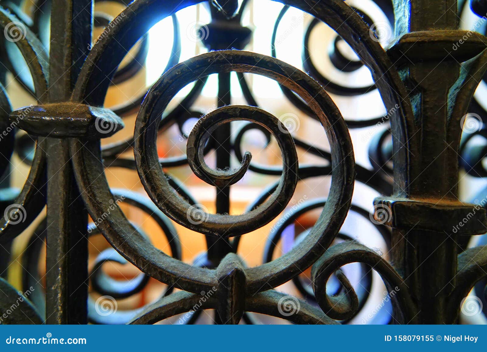 Wrought Iron Work in Circular Pattern Stock Image - Image of pattern ...
