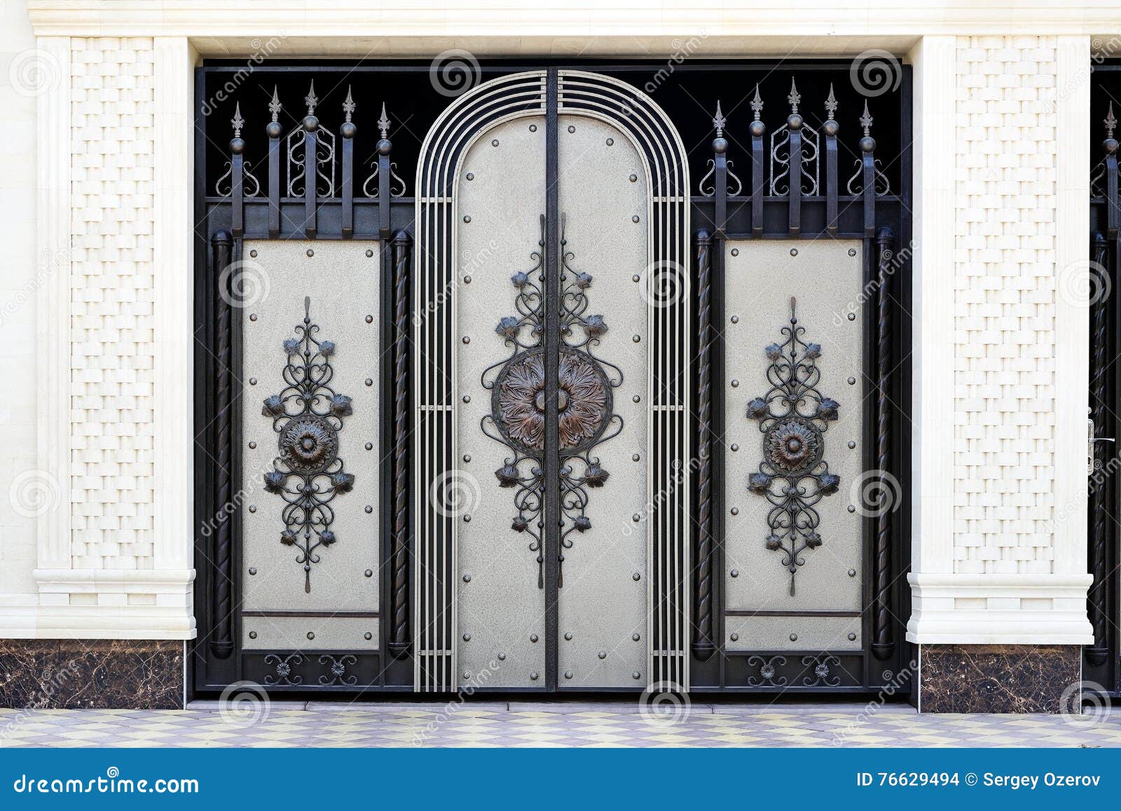 Wrought metal gates stock photo. Image of design, cordon - 76629494