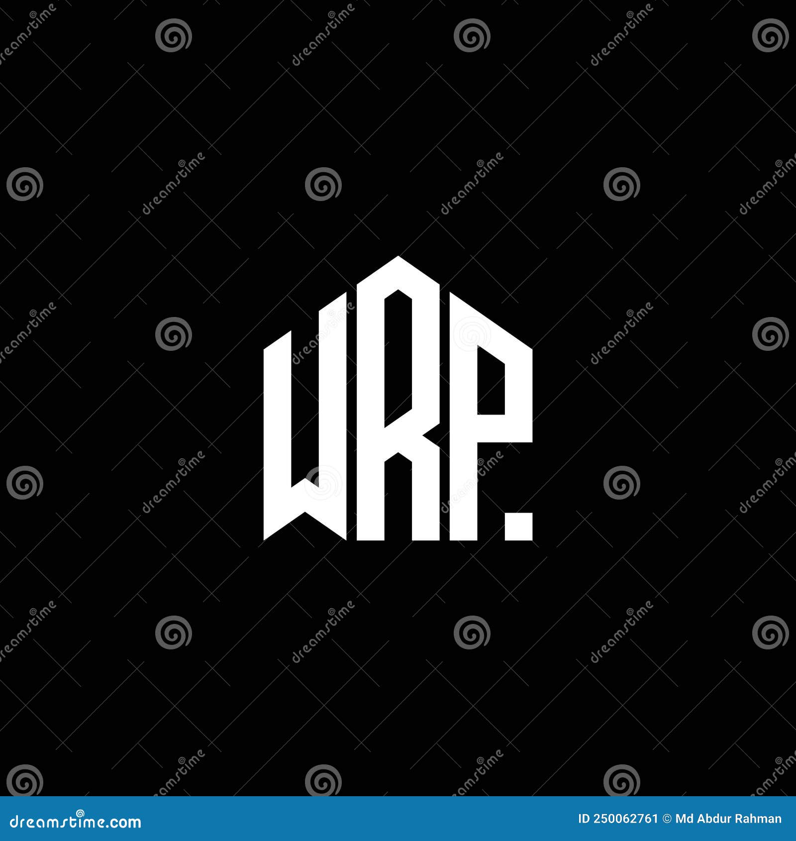 WRP Letter Logo Design on BLACK Background. WRP Creative Initials ...