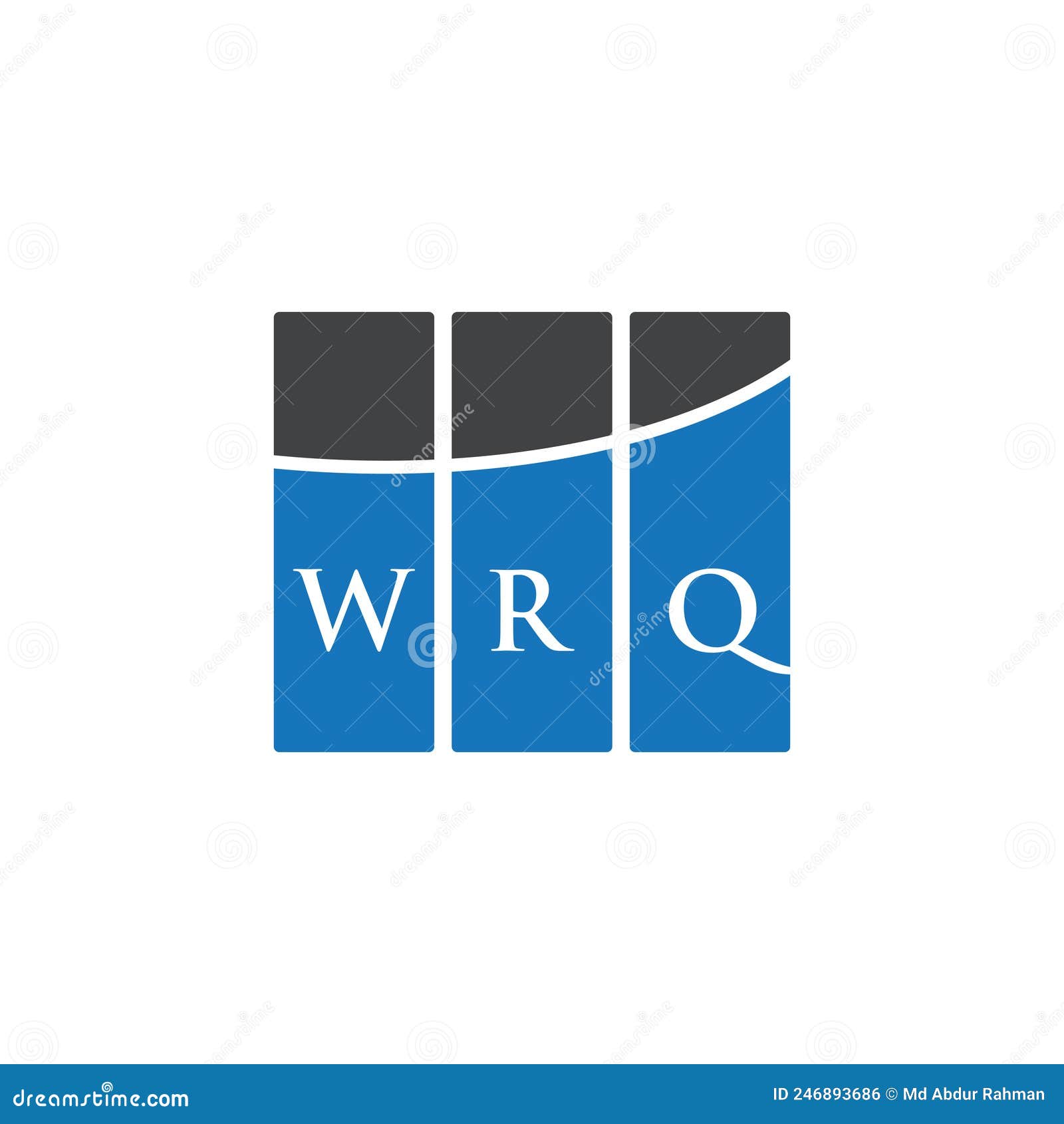 WRQ Letter Logo Design on Black Background. WRQ Creative Initials ...