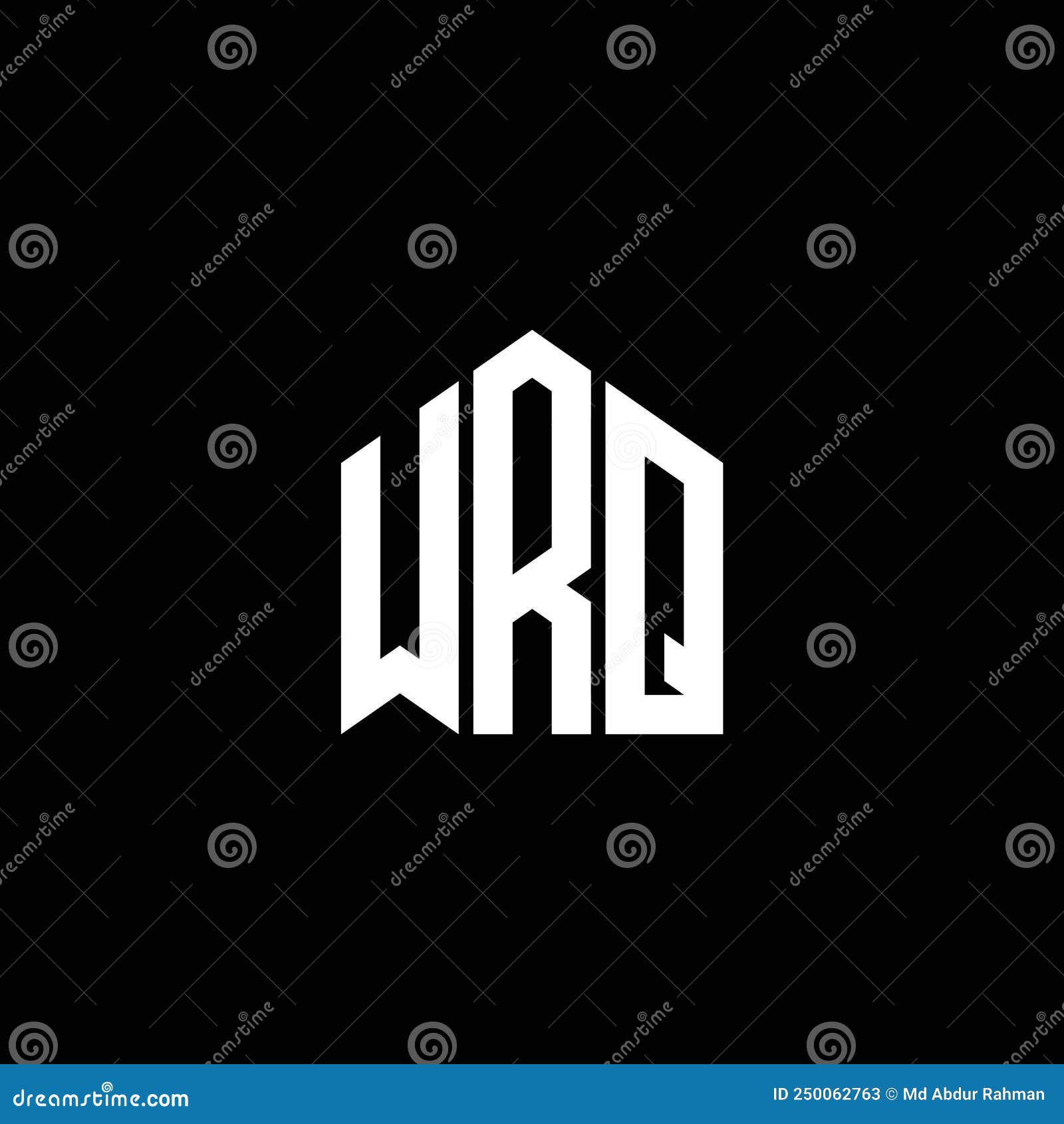 WRQ Letter Logo Design on BLACK Background. WRQ Creative Initials ...