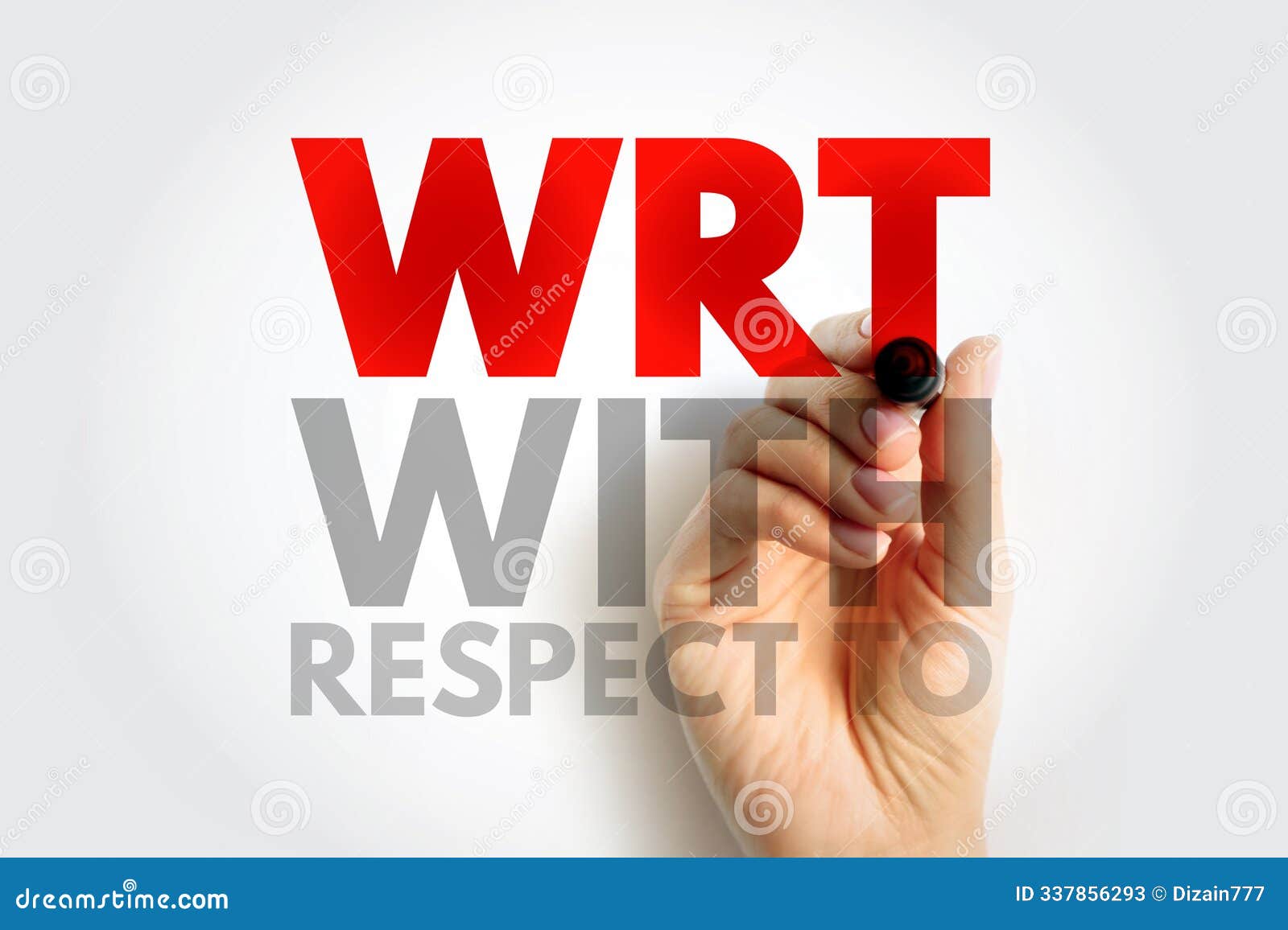 WRT - with Respect To Acronym, Concept Background Stock Image - Image ...