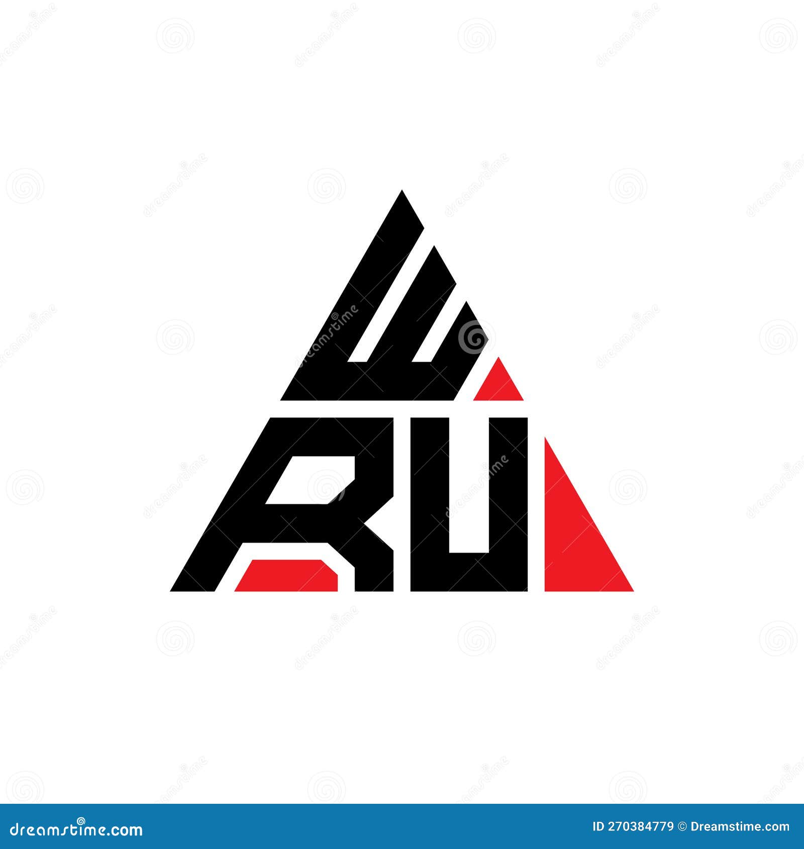 WRU Triangle Letter Logo Design with Triangle Shape. WRU Triangle Logo ...
