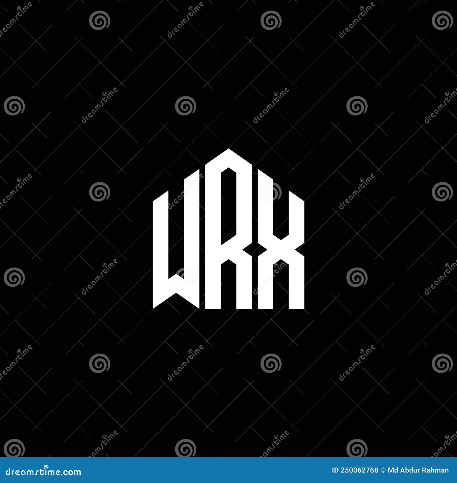 WRX Letter Logo Design on BLACK Background. WRX Creative Initials ...