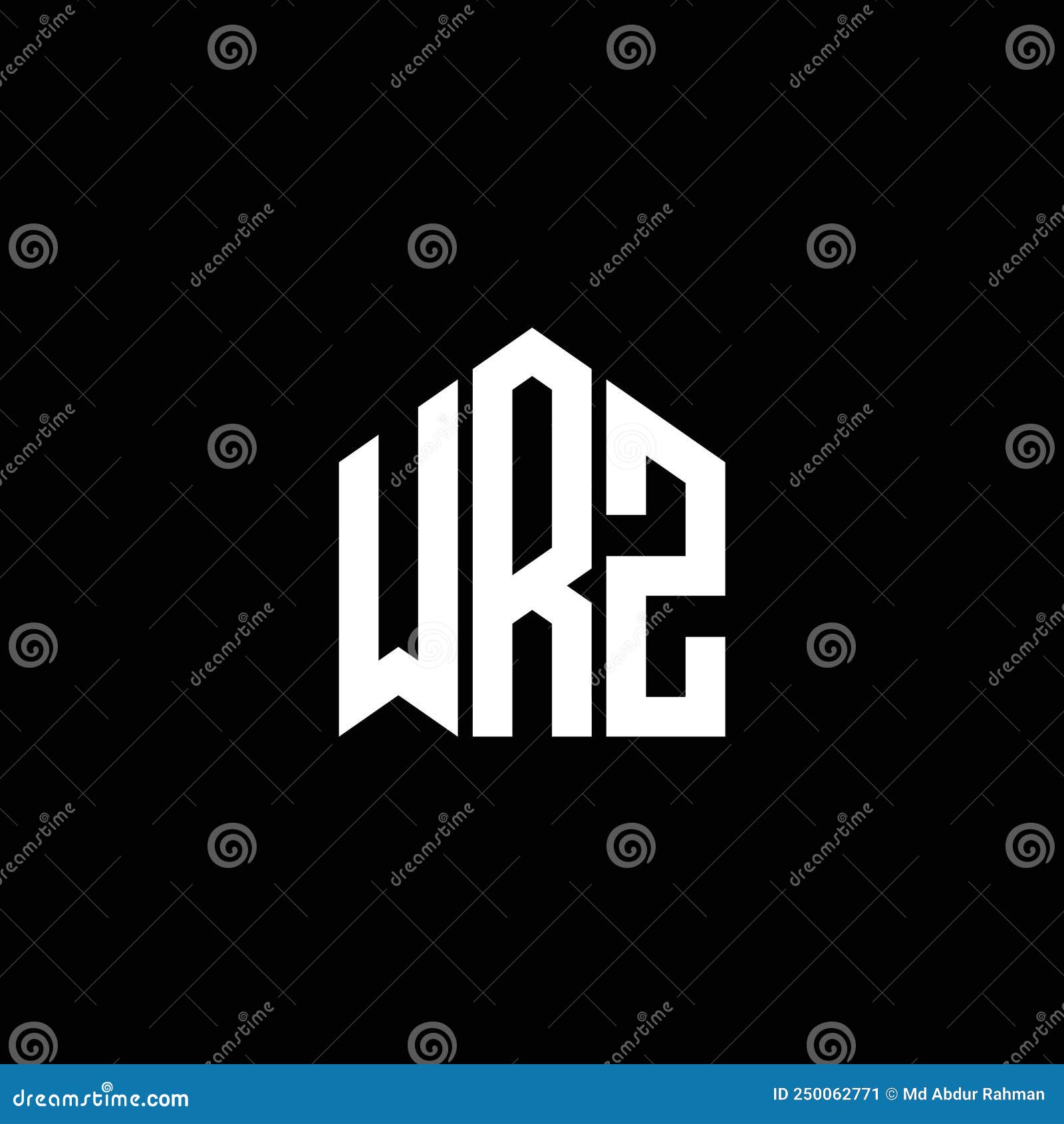 WRZ Letter Logo Design on BLACK Background. WRZ Creative Initials ...