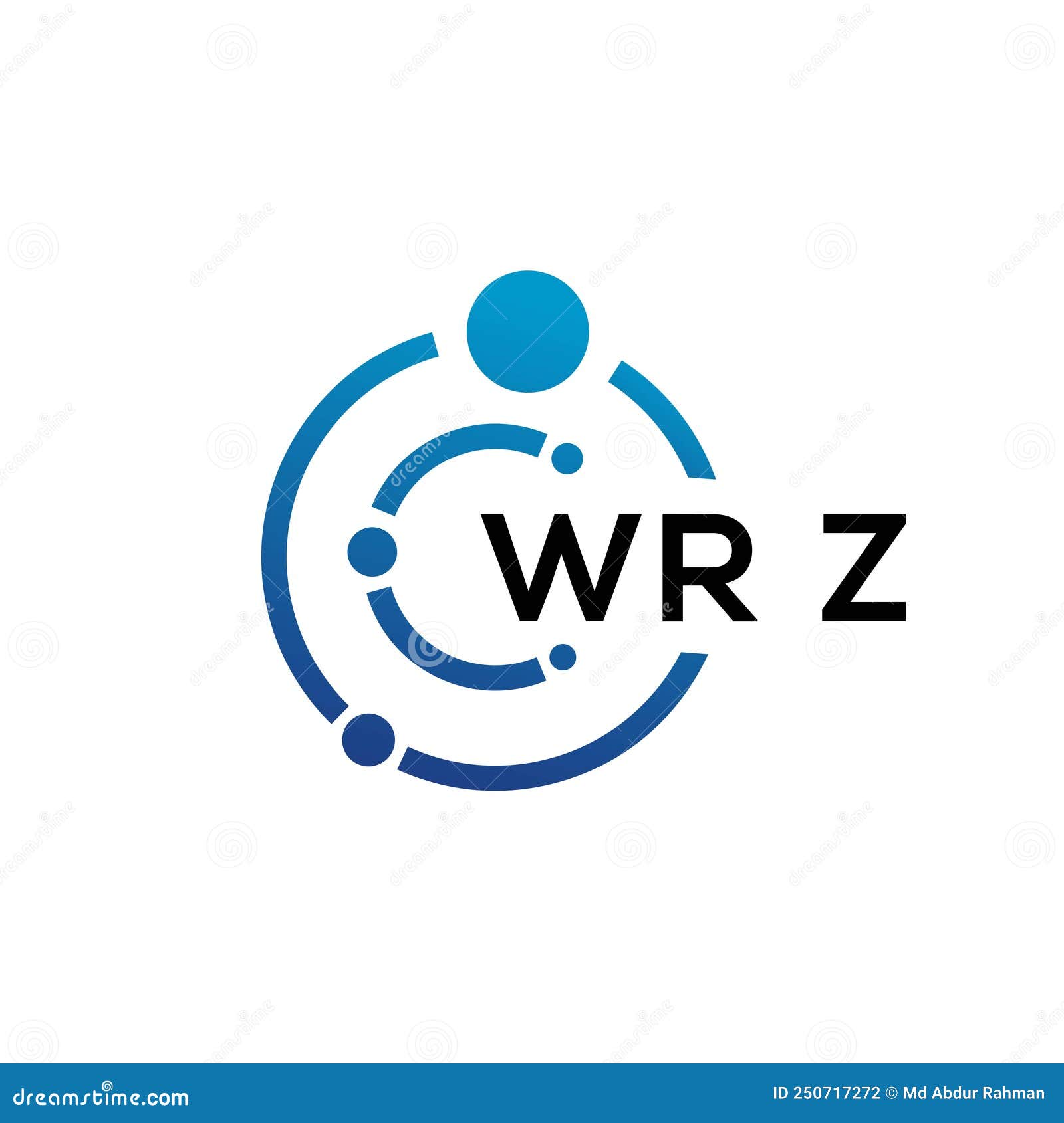 WRZ Letter Technology Logo Design on White Background. WRZ Creative ...