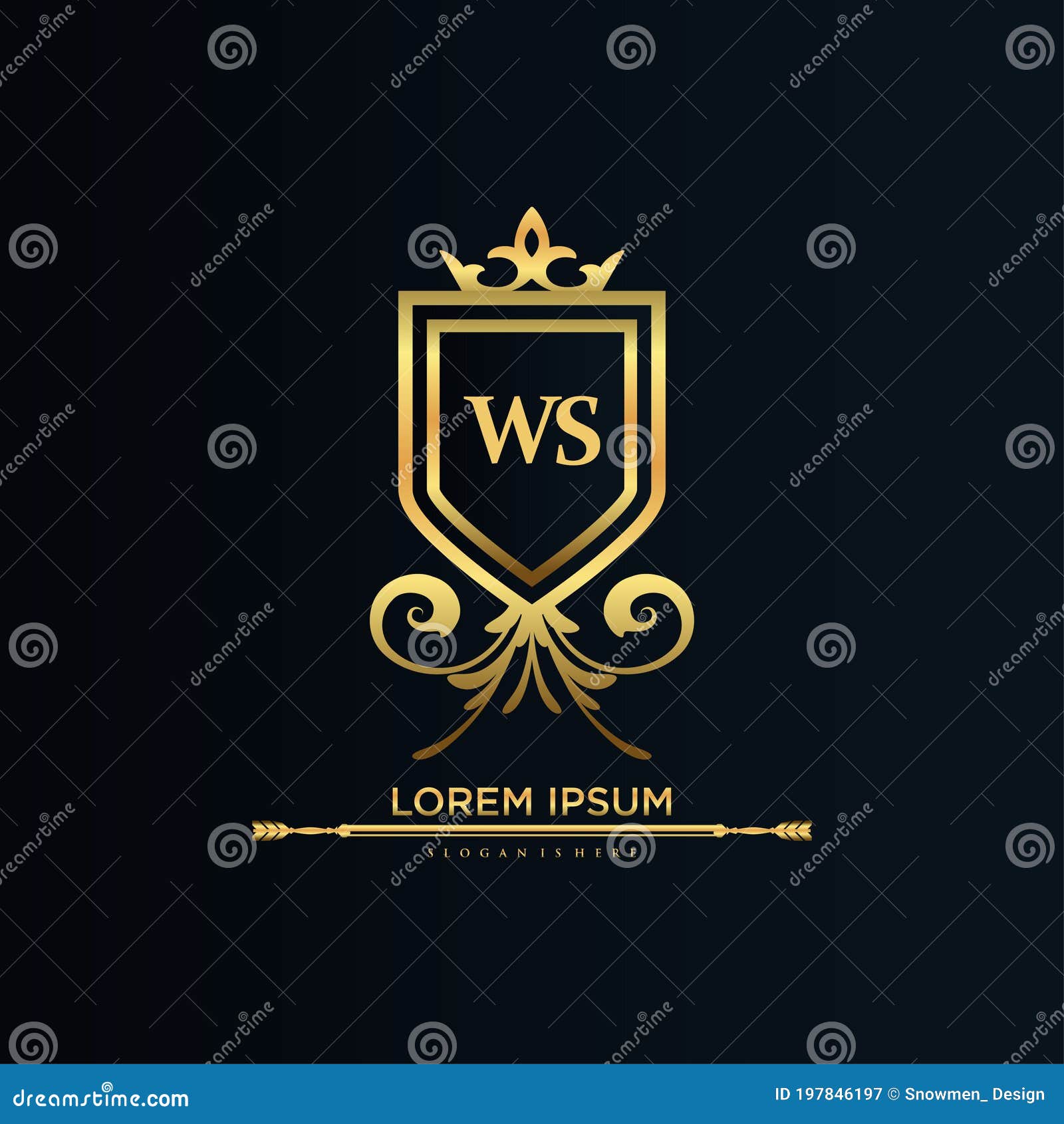 WS Letter Initial with Royal Template.elegant with Crown Logo Vector ...