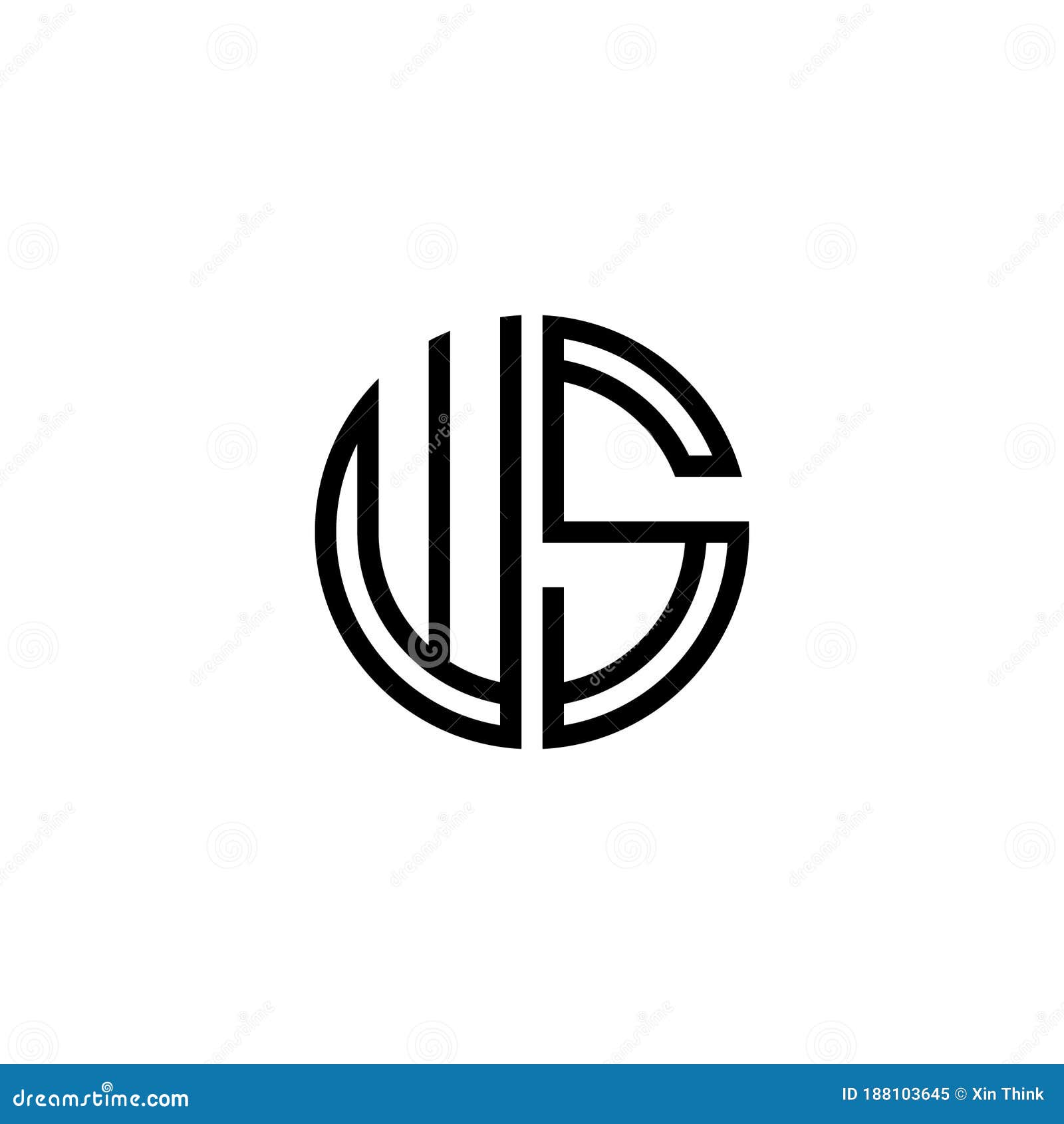 WS Letter Logo Icon Design Template Elements Stock Vector ...