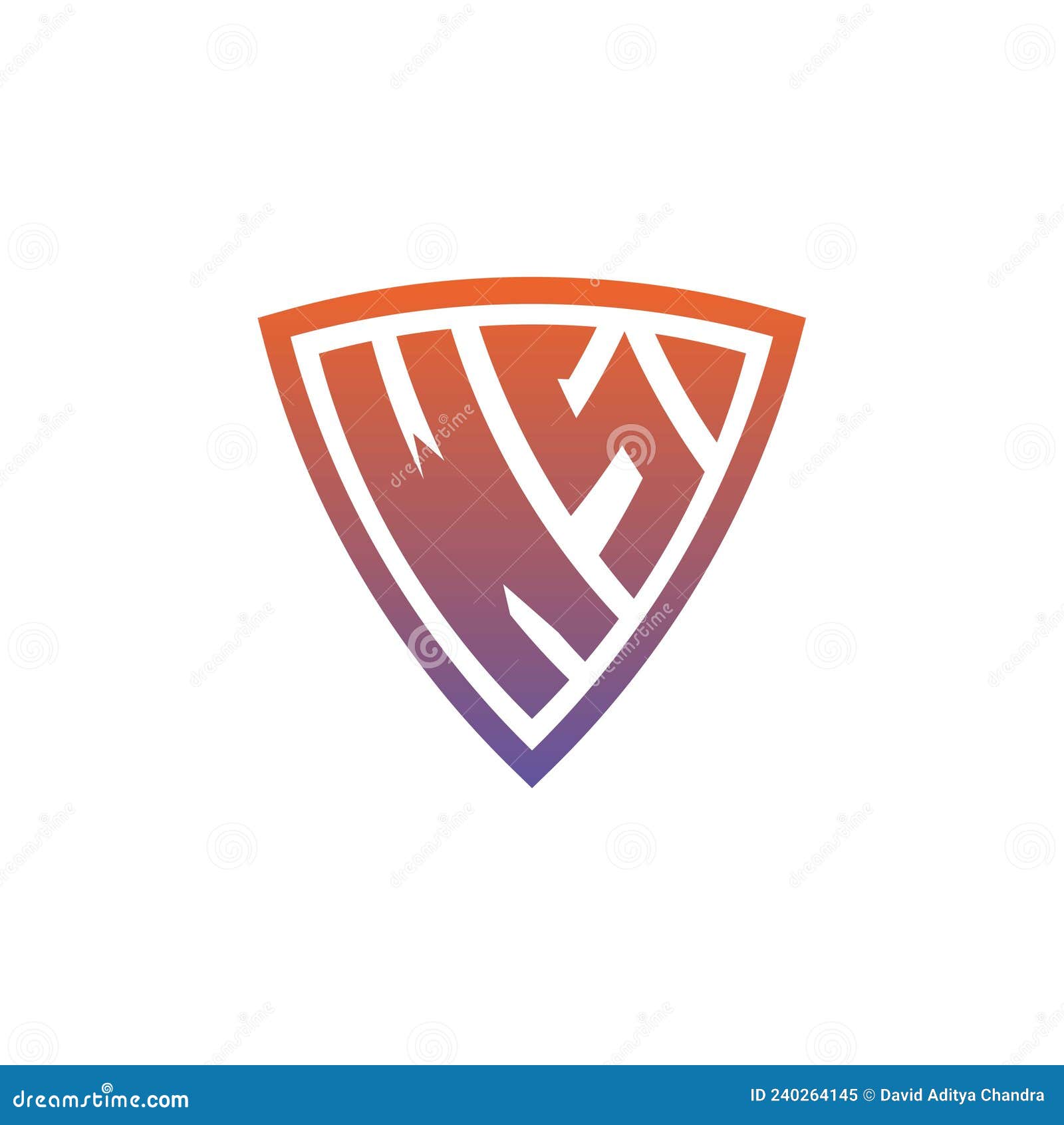 WS Logo Shield Monogram Gradient Style Design Stock Vector ...