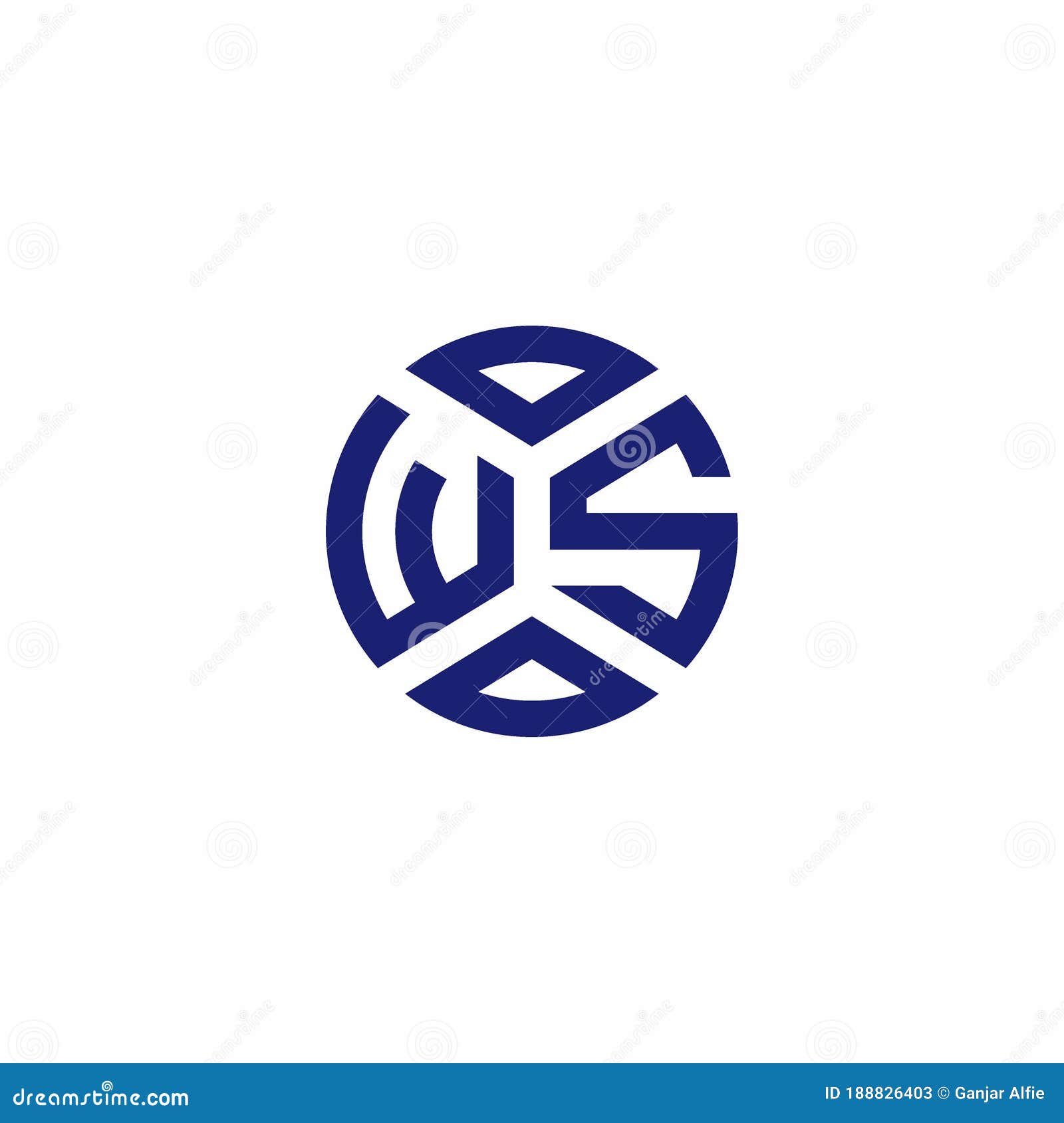 WS Monogram Logo with Abstract Shapes in Modern Style Stock Vector ...