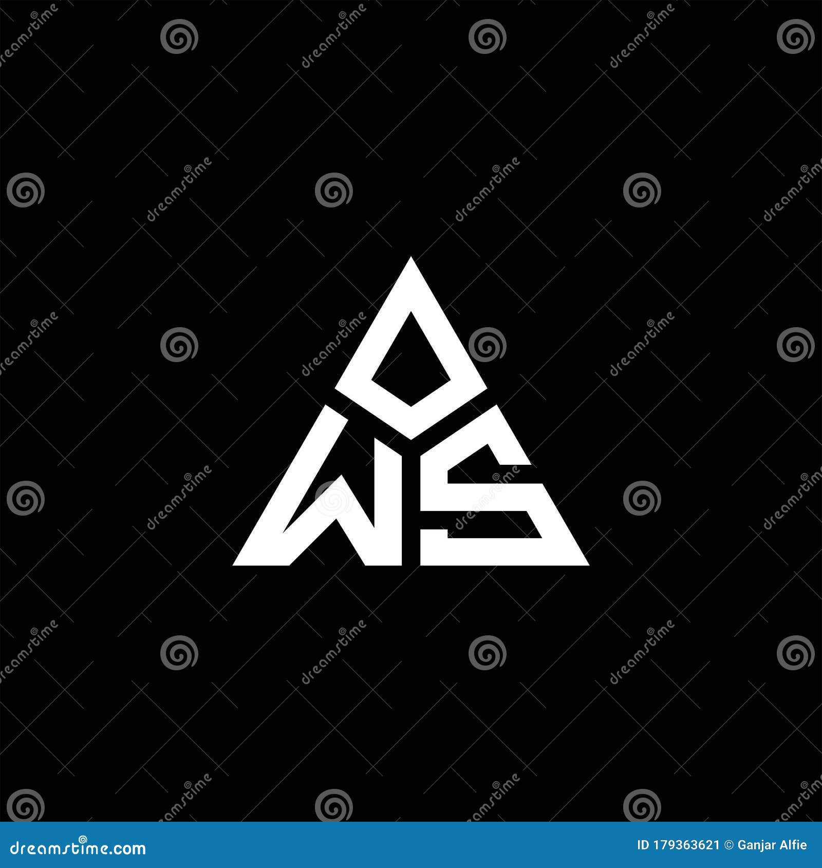 WS Monogram Logo with 3 Pieces Shape Isolated on Triangle Stock Vector ...