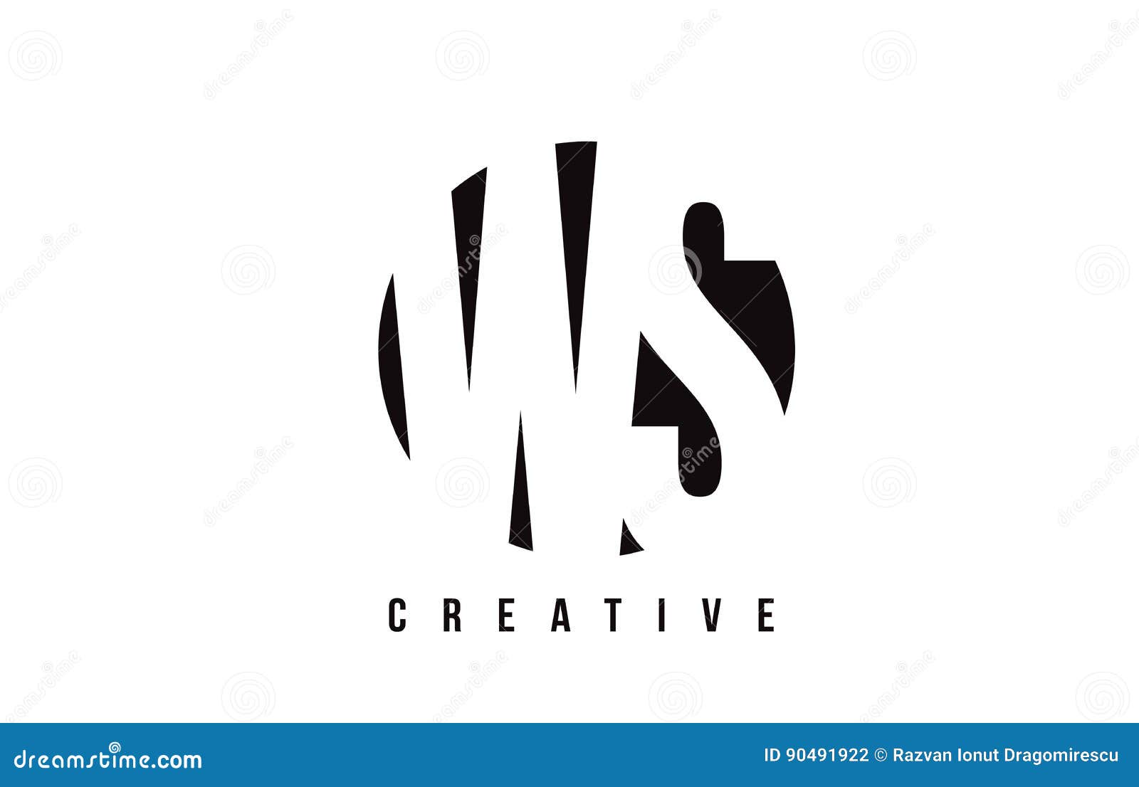 WS W S White Letter Logo Design with Circle Background. Stock Vector ...