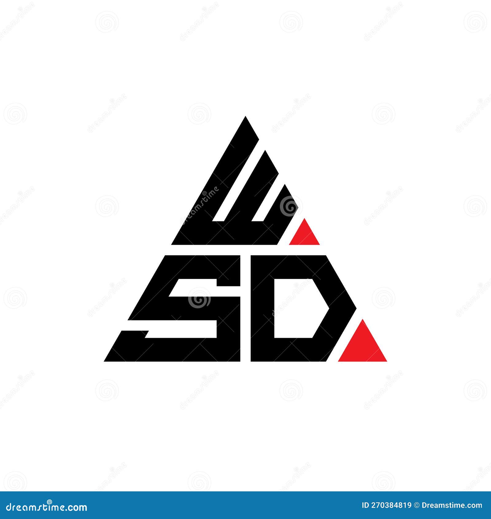 WSD Triangle Letter Logo Design with Triangle Shape. WSD Triangle Logo ...