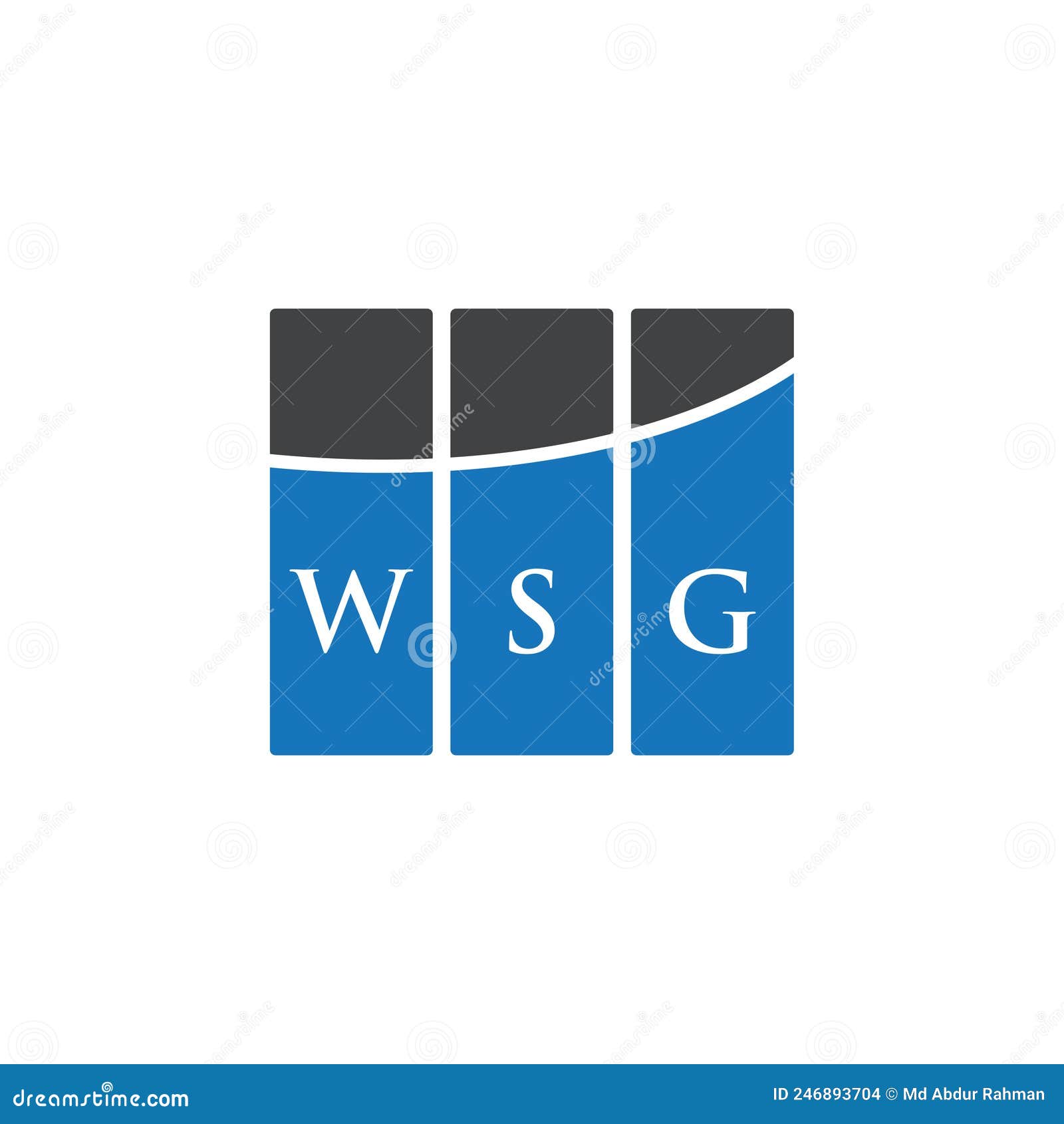 WSG Letter Logo Design on Black Background. WSG Creative Initials ...