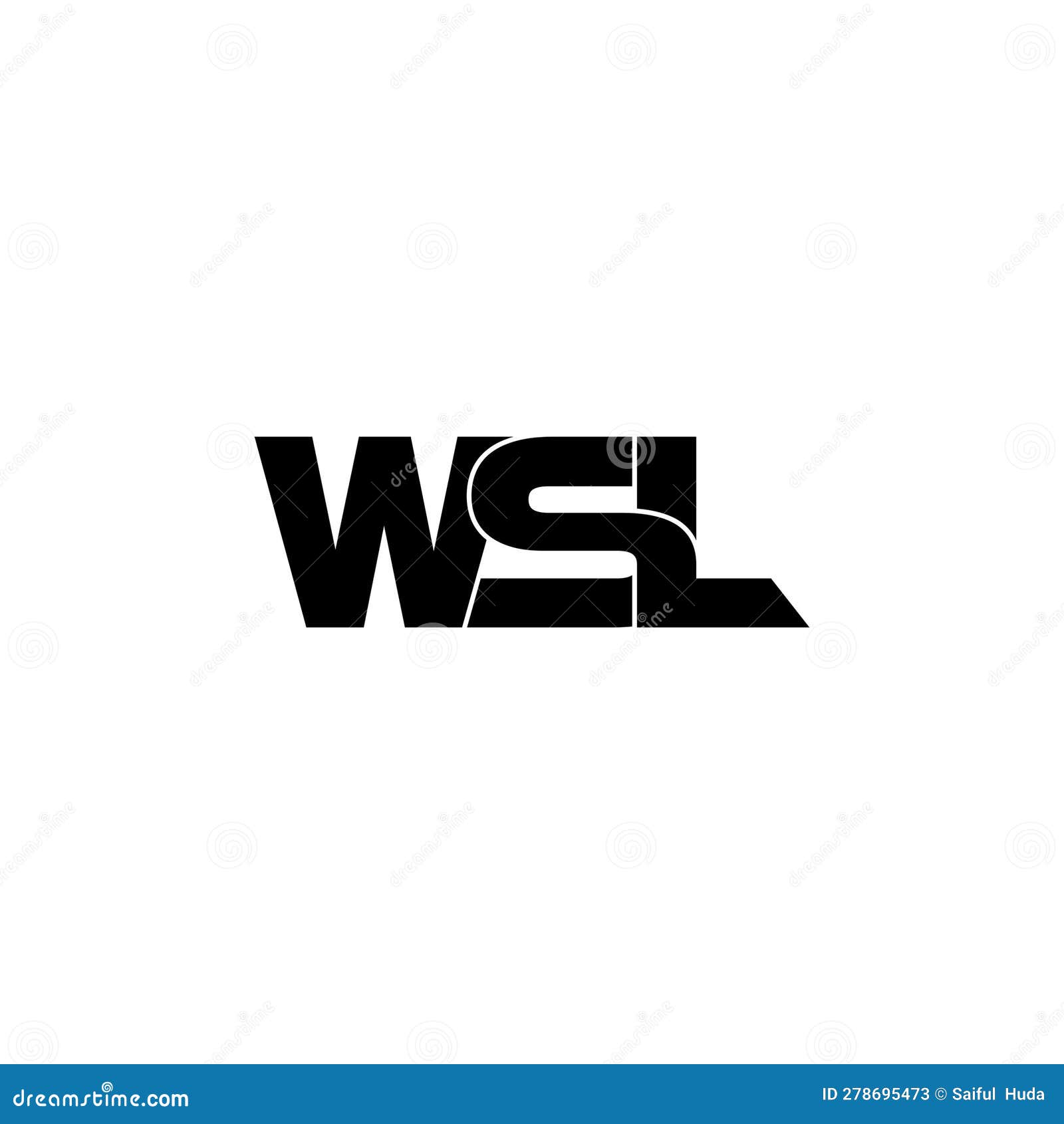 WSL Letter Monogram Logo Design Vector Stock Vector - Illustration of ...