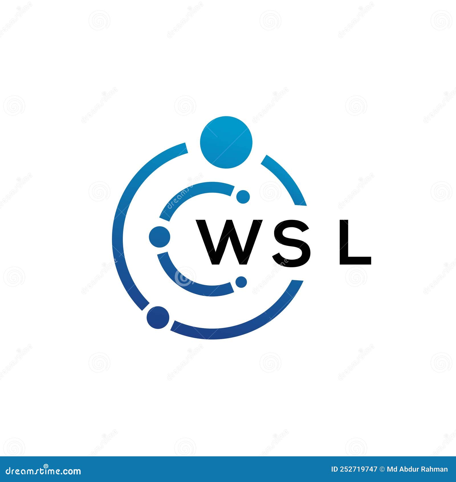 WSL Letter Technology Logo Design on White Background. WSL Creative ...