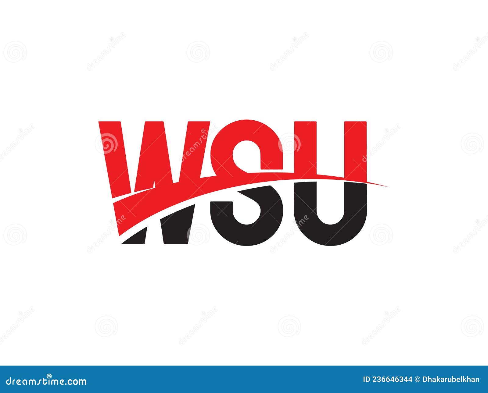 WSU Letter Initial Logo Design Vector Illustration Stock Vector ...