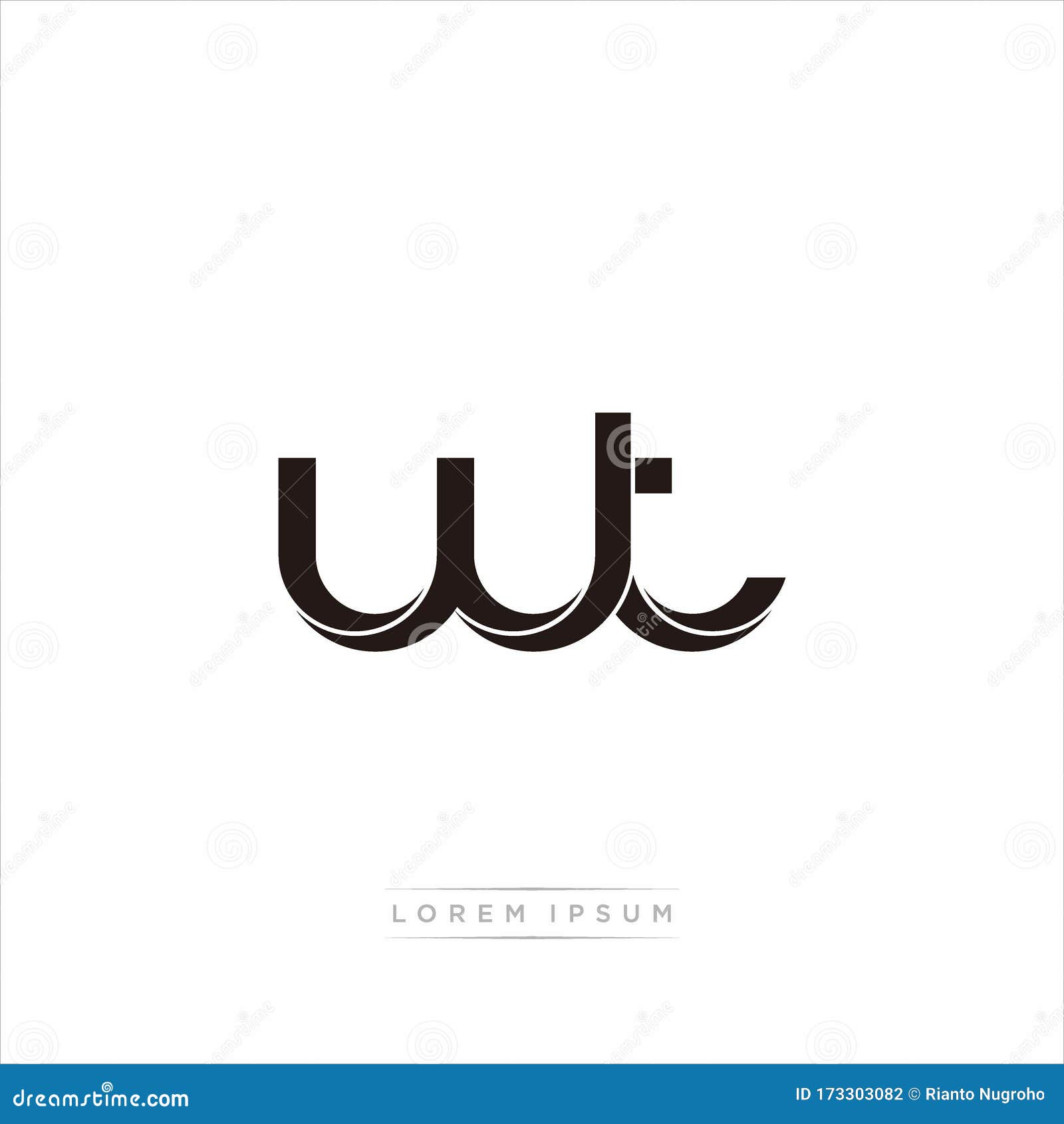 Wt Initial Letter Split Lowercase Modern Monogram Linked Outline Rounded Logo Stock Vector ...