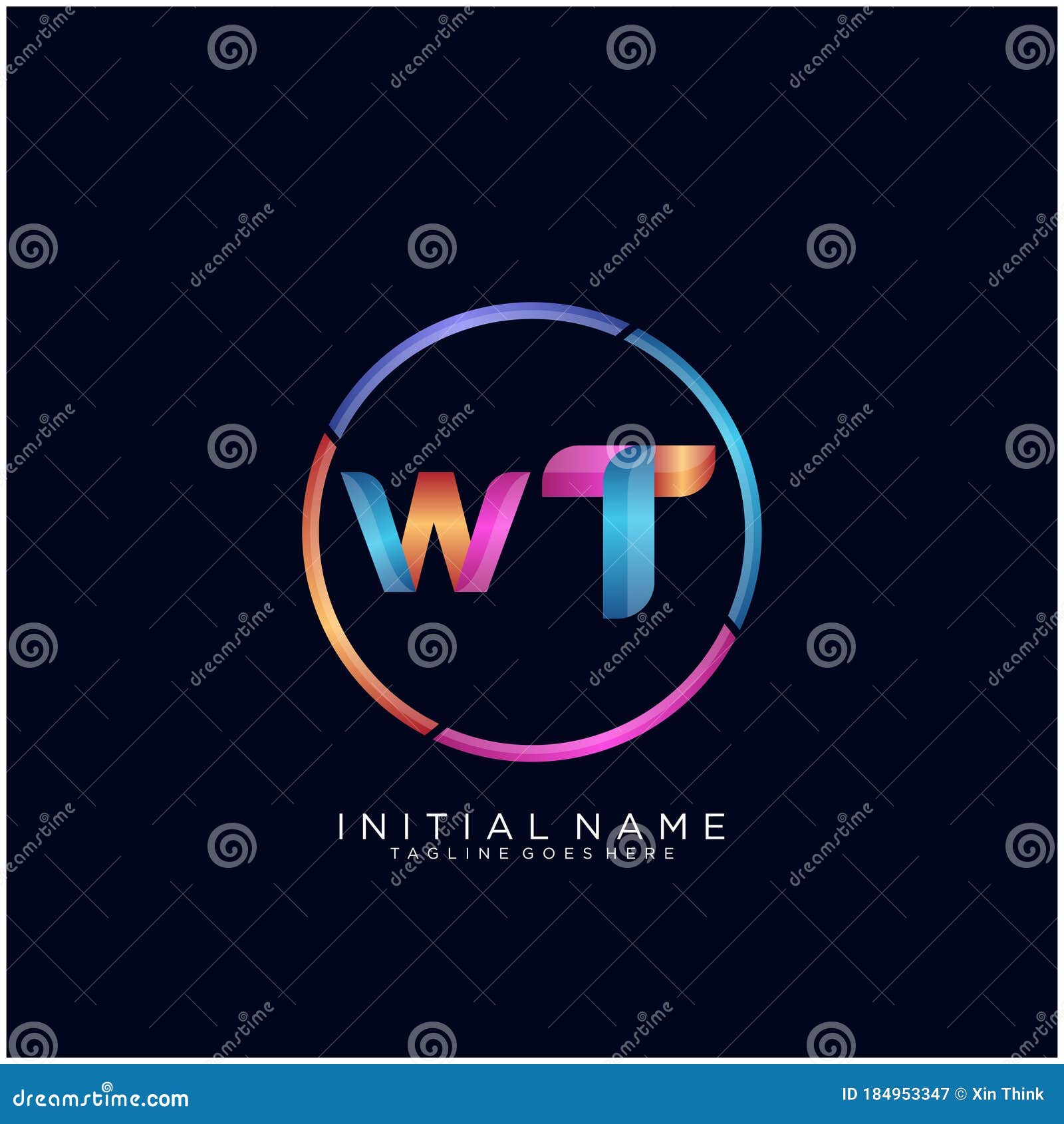 WT Letter Logo Icon Design Template Elements Stock Vector ...