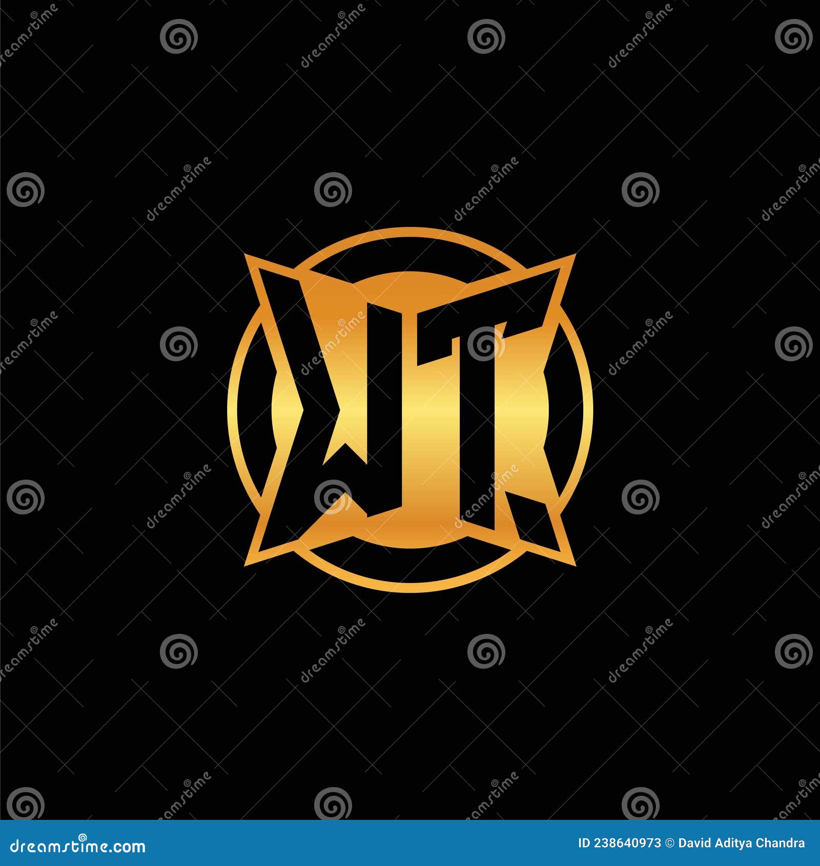 WT Logo Letter Geometric Golden Style Stock Vector - Illustration of ...