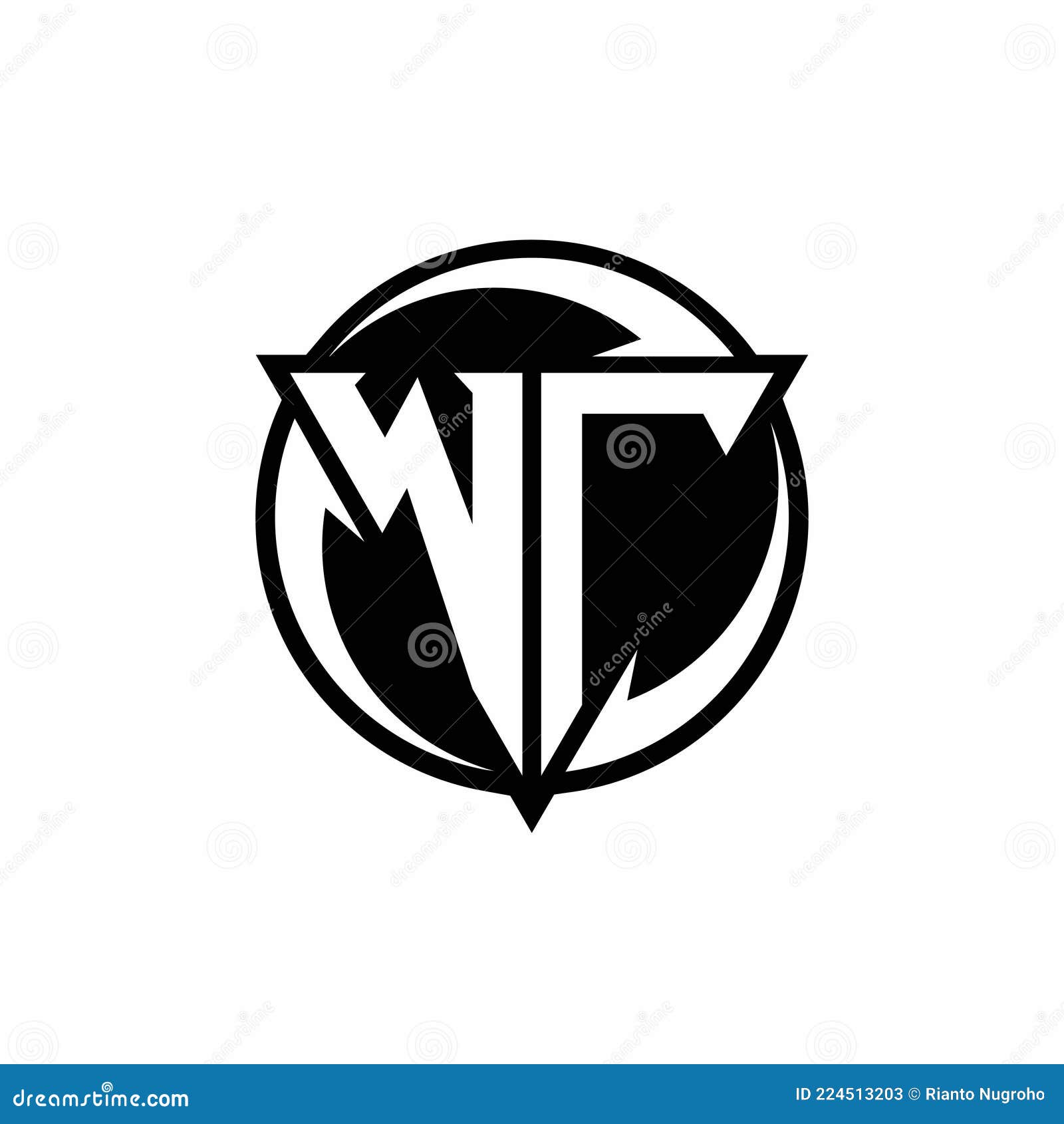 WT Logo Monogram Design Template Stock Vector - Illustration of ...