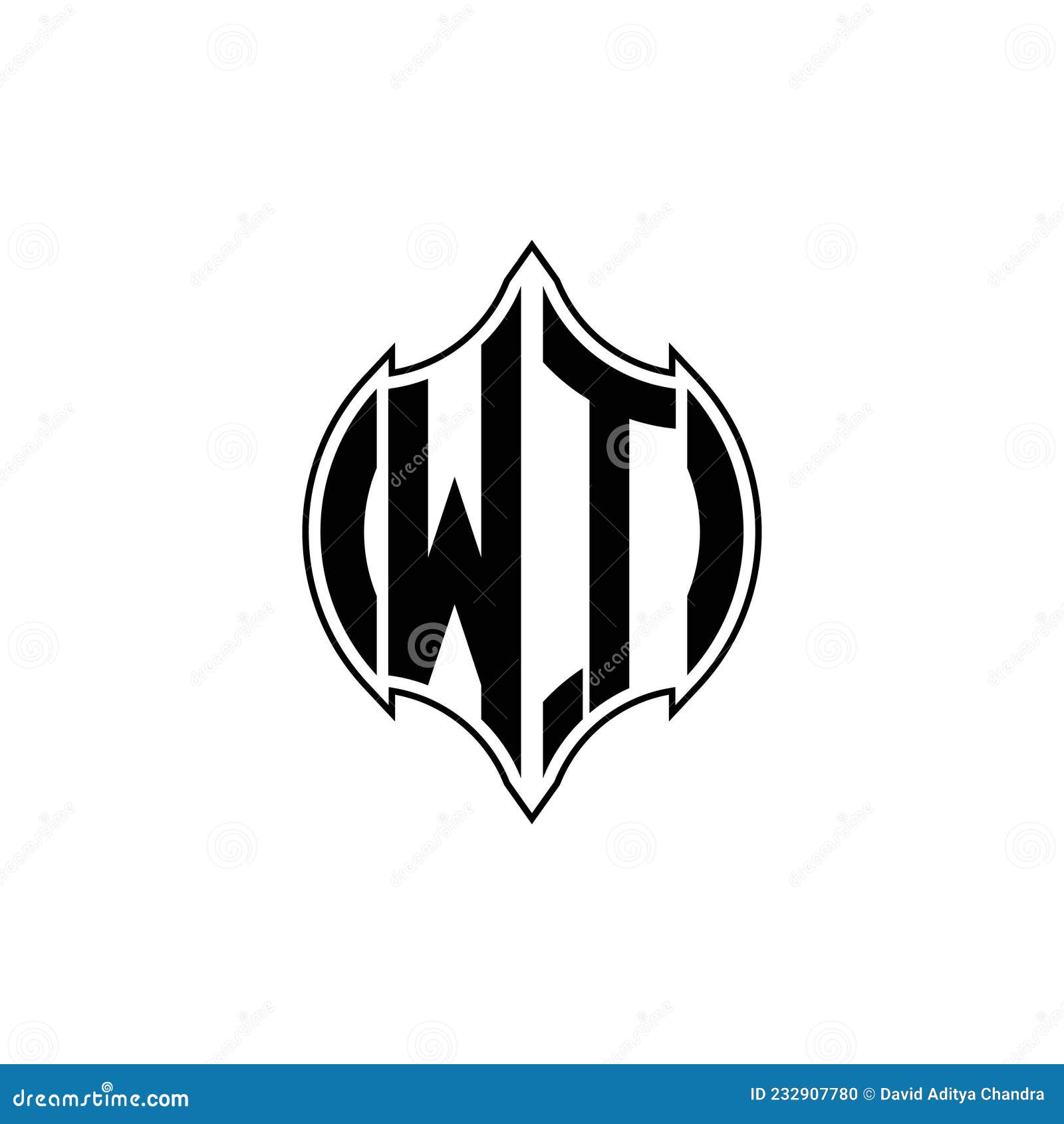 WT Logo Monogram Geometric Shield Shape Style Stock Vector ...