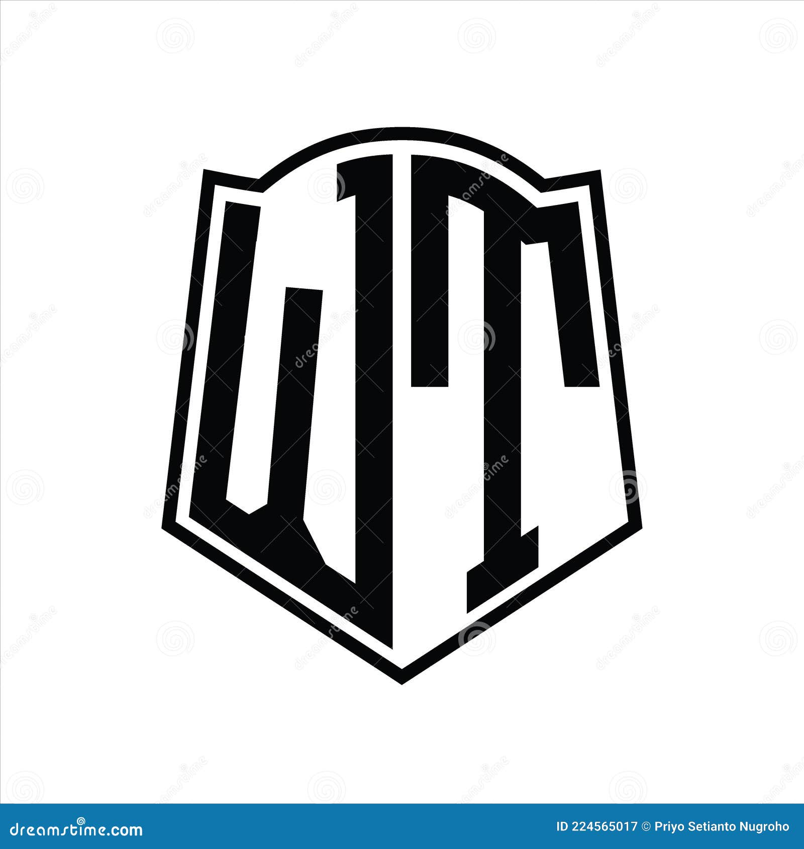 WT Logo Monogram with Shield Shape Outline Design Template Stock Vector ...