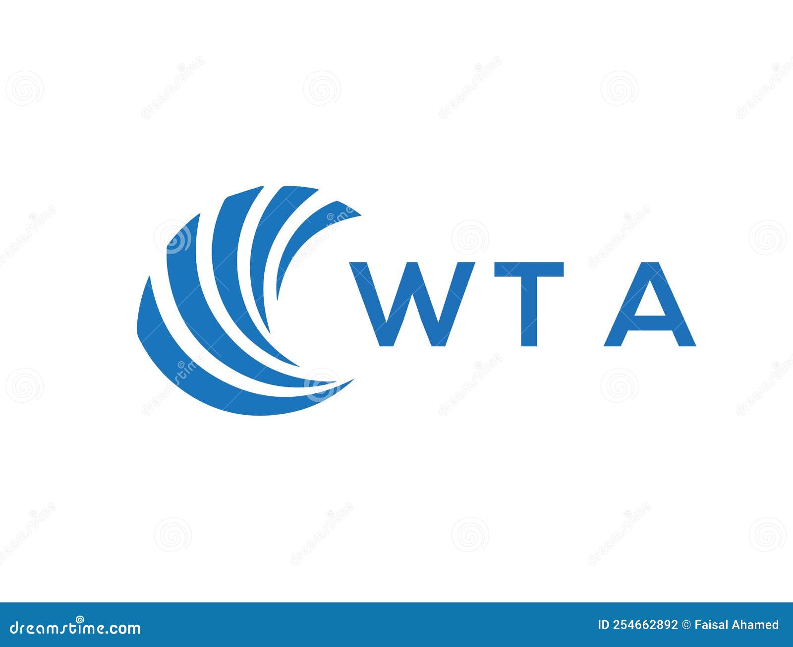 WTA Letter Logo Design on White Background. WTA Creative Circle Letter ...