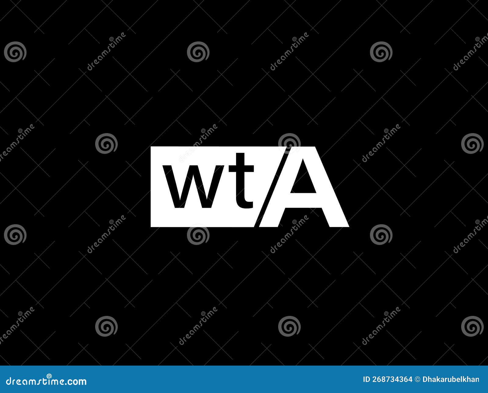 WTA Logo and Graphics Design Vector Art, Icons Isolated on Black ...