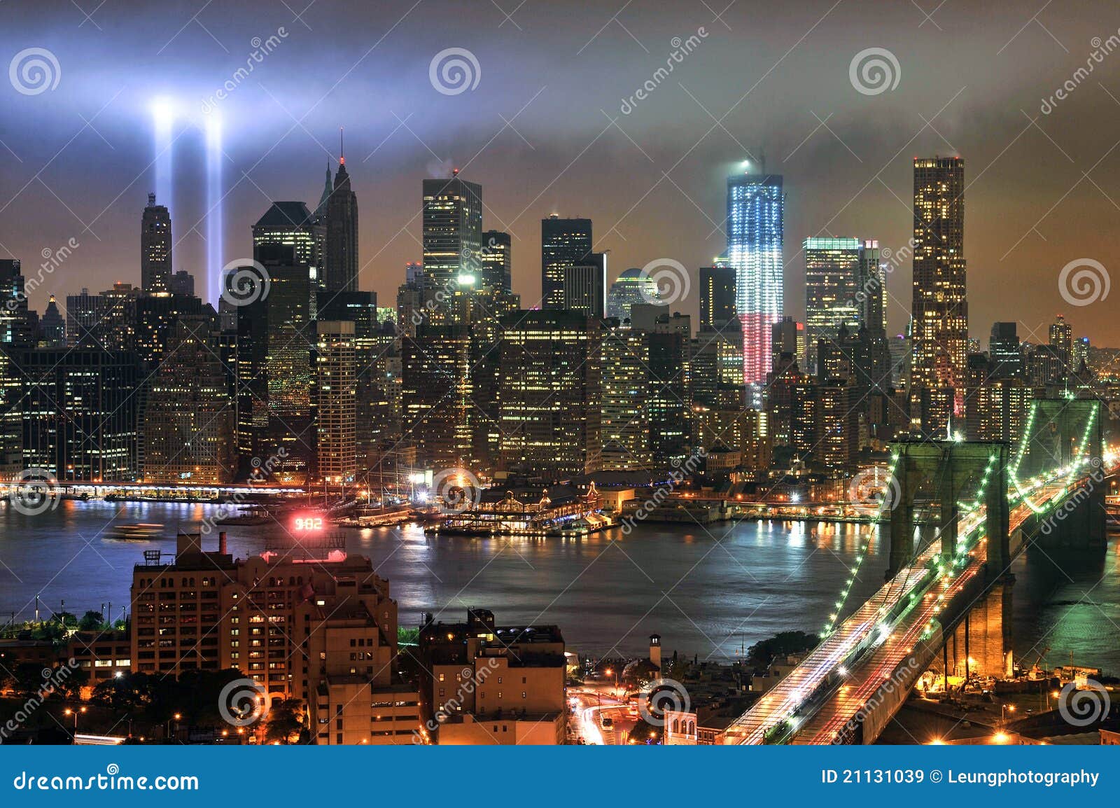 WTC 9/11 Tribute in Light editorial stock image. Image of country ...