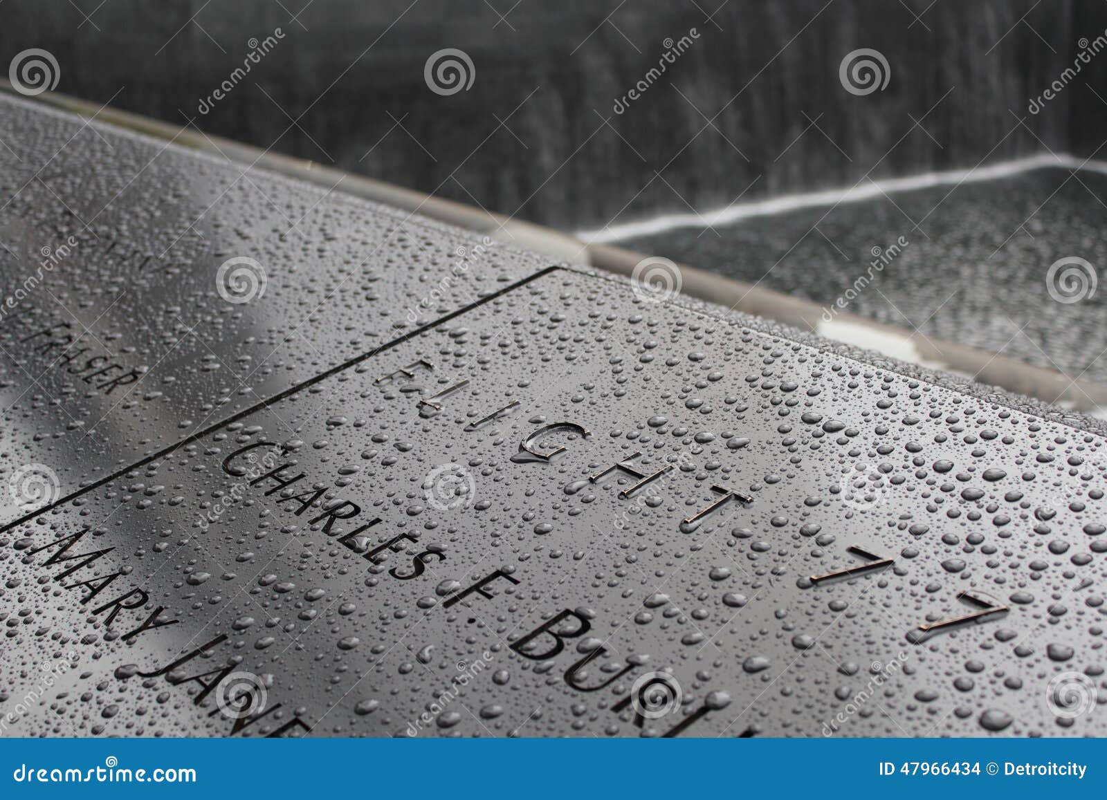 WTC Memorial editorial stock image. Image of centre, rain - 47966434