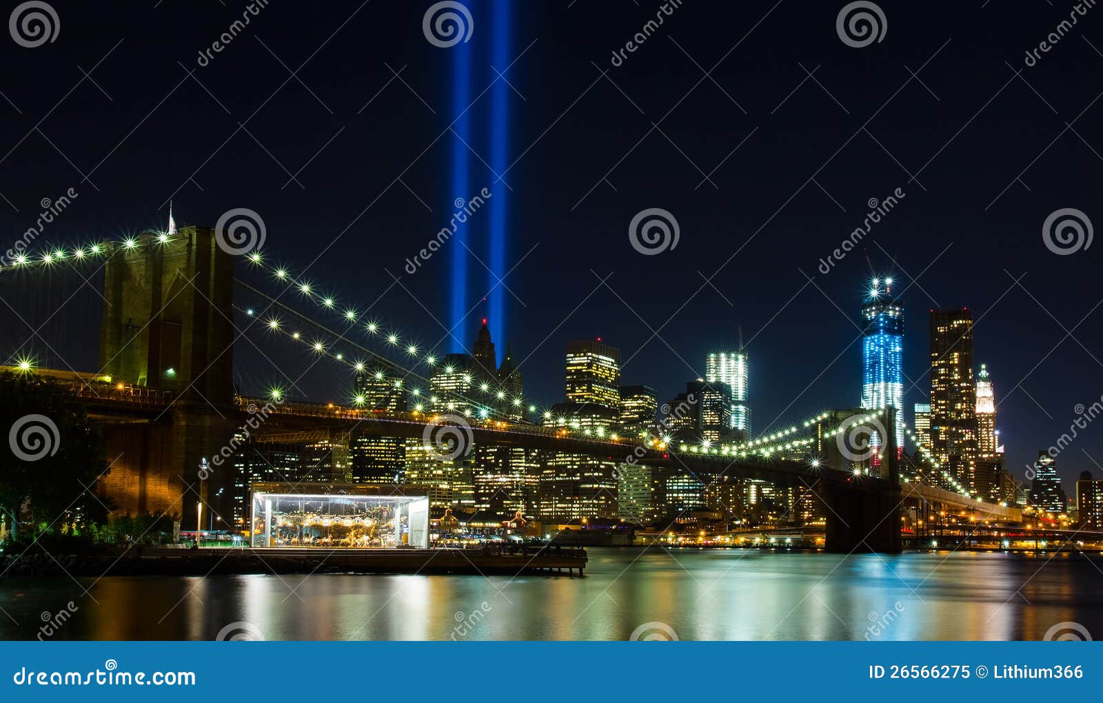 WTC Memorial: Tribute in Light Editorial Image - Image of tower ...