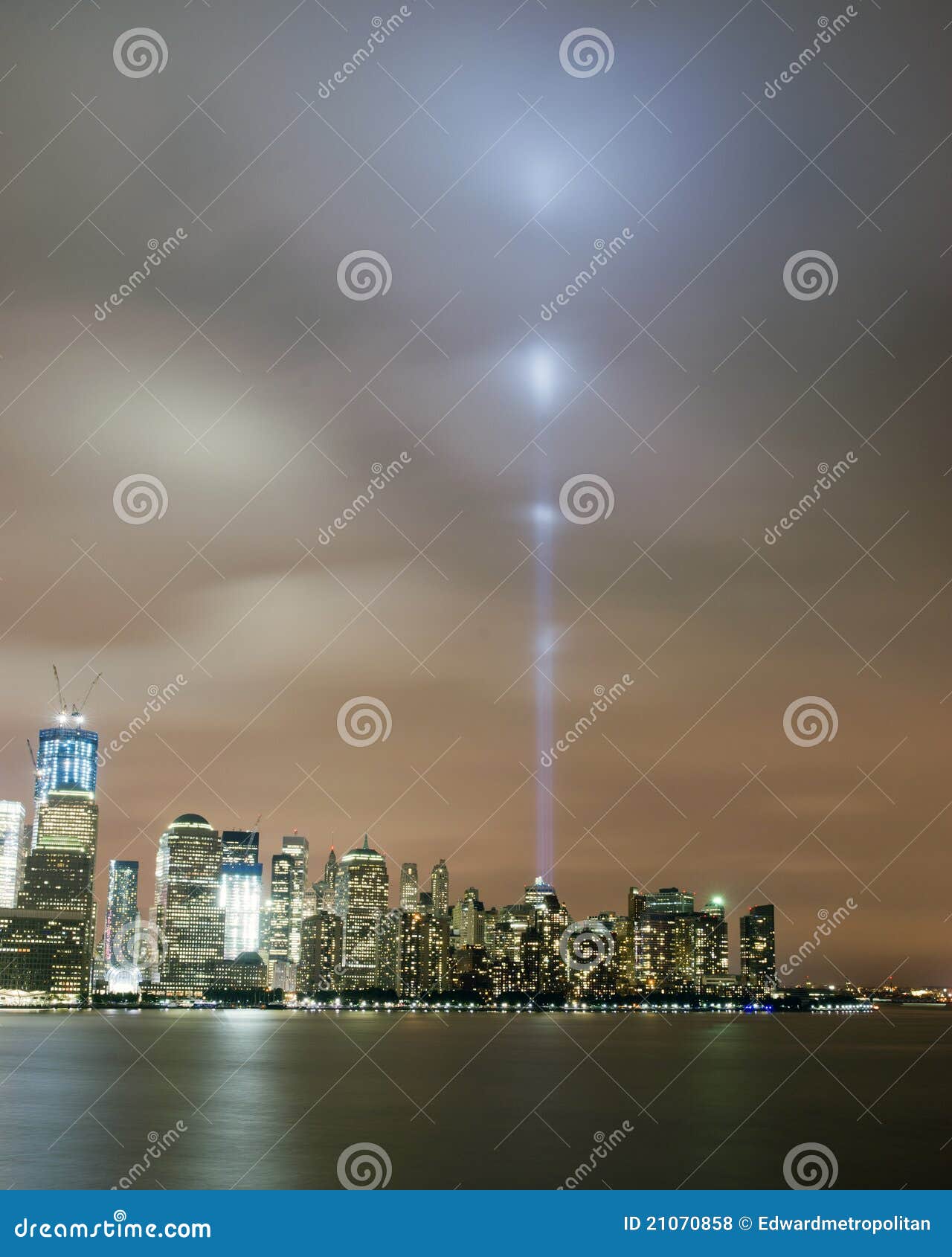 WTC view 911 Lights stock photo. Image of lights, night - 21070858