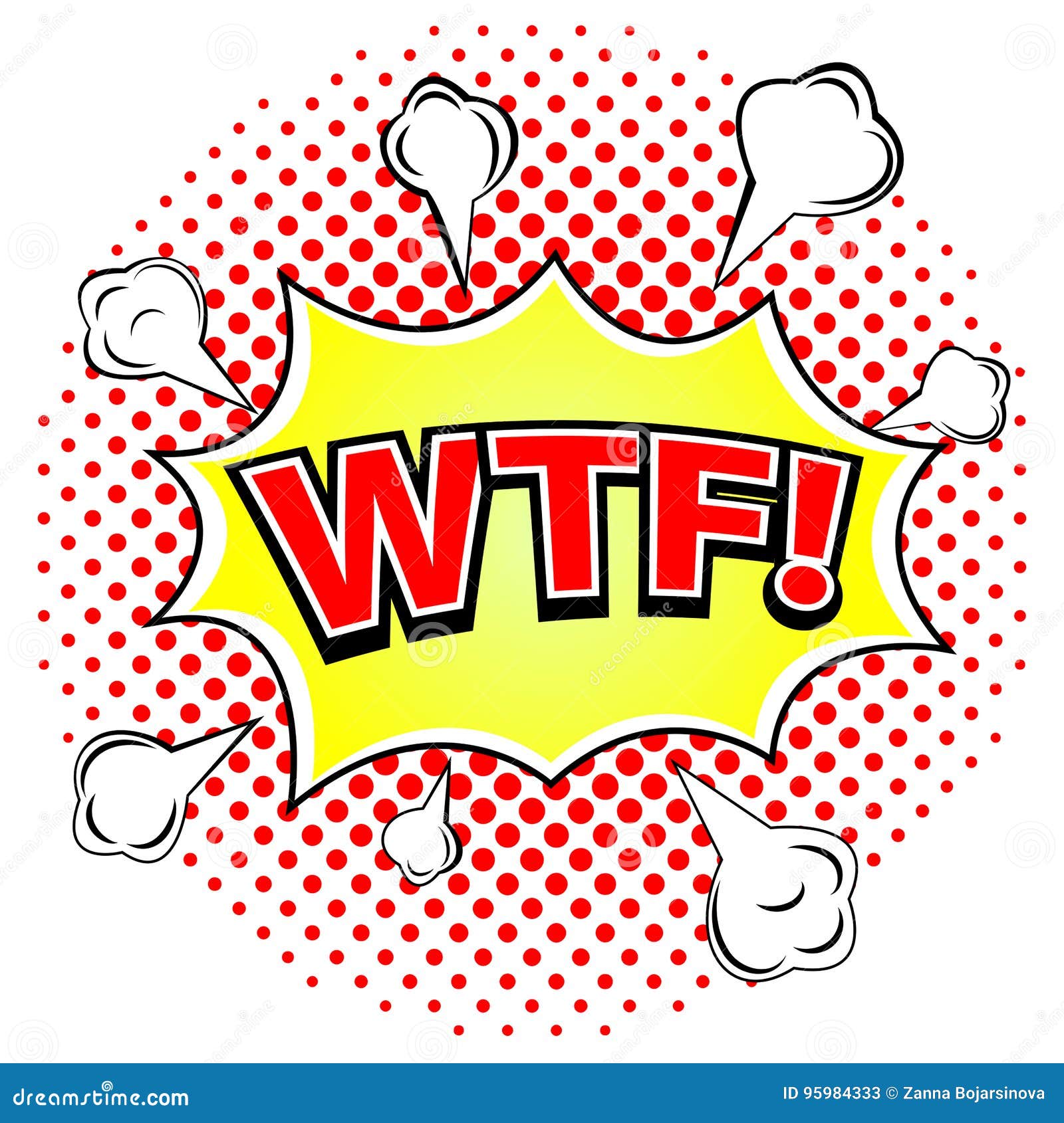 WTF! Comic Speech Bubble, Cartoon. Stock Vector - Illustration of ...