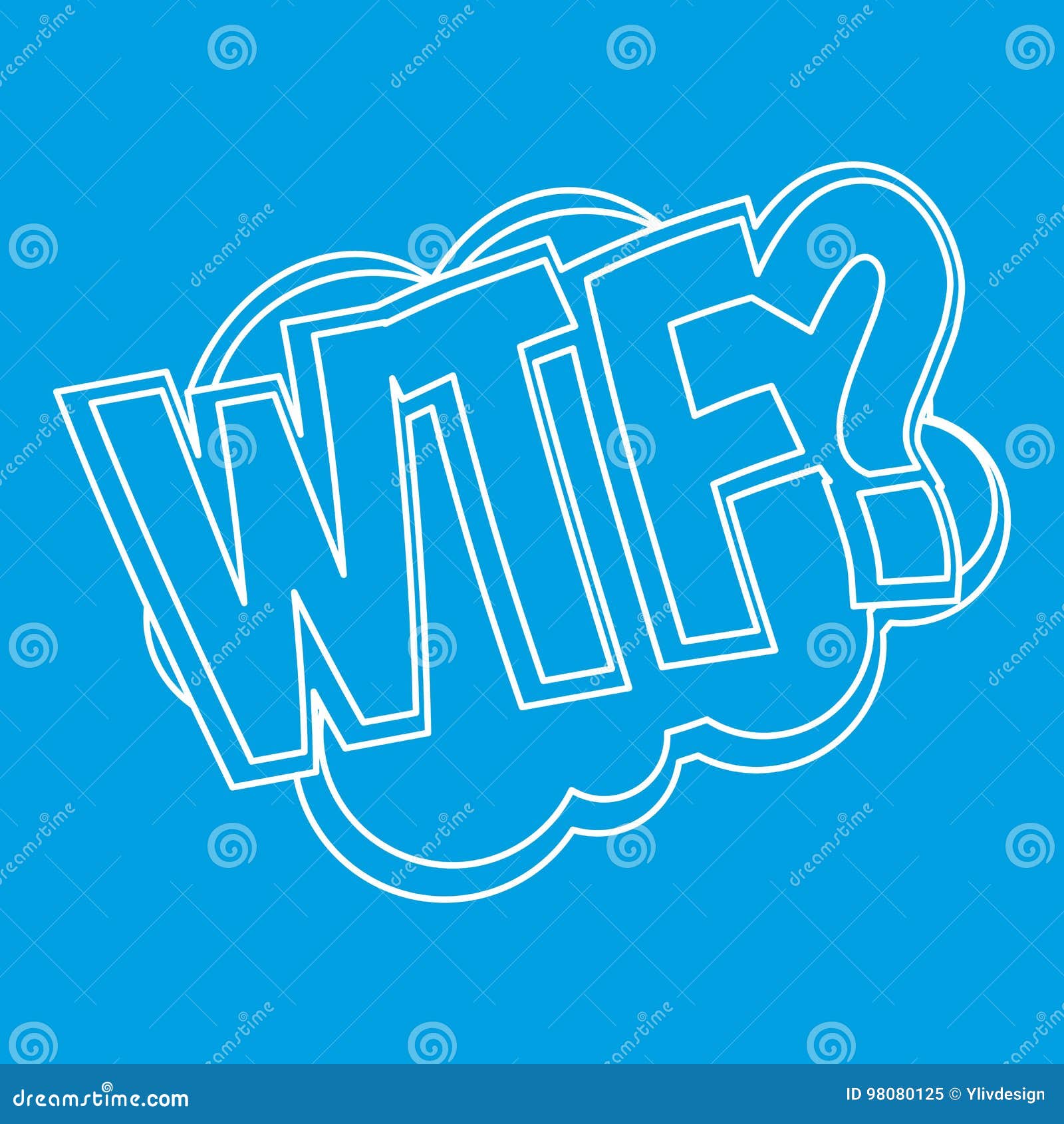 WTF, Grappig Tekst Correct Effect Pictogram, Overzichtsstijl Vector Illustratie - Illustration ...