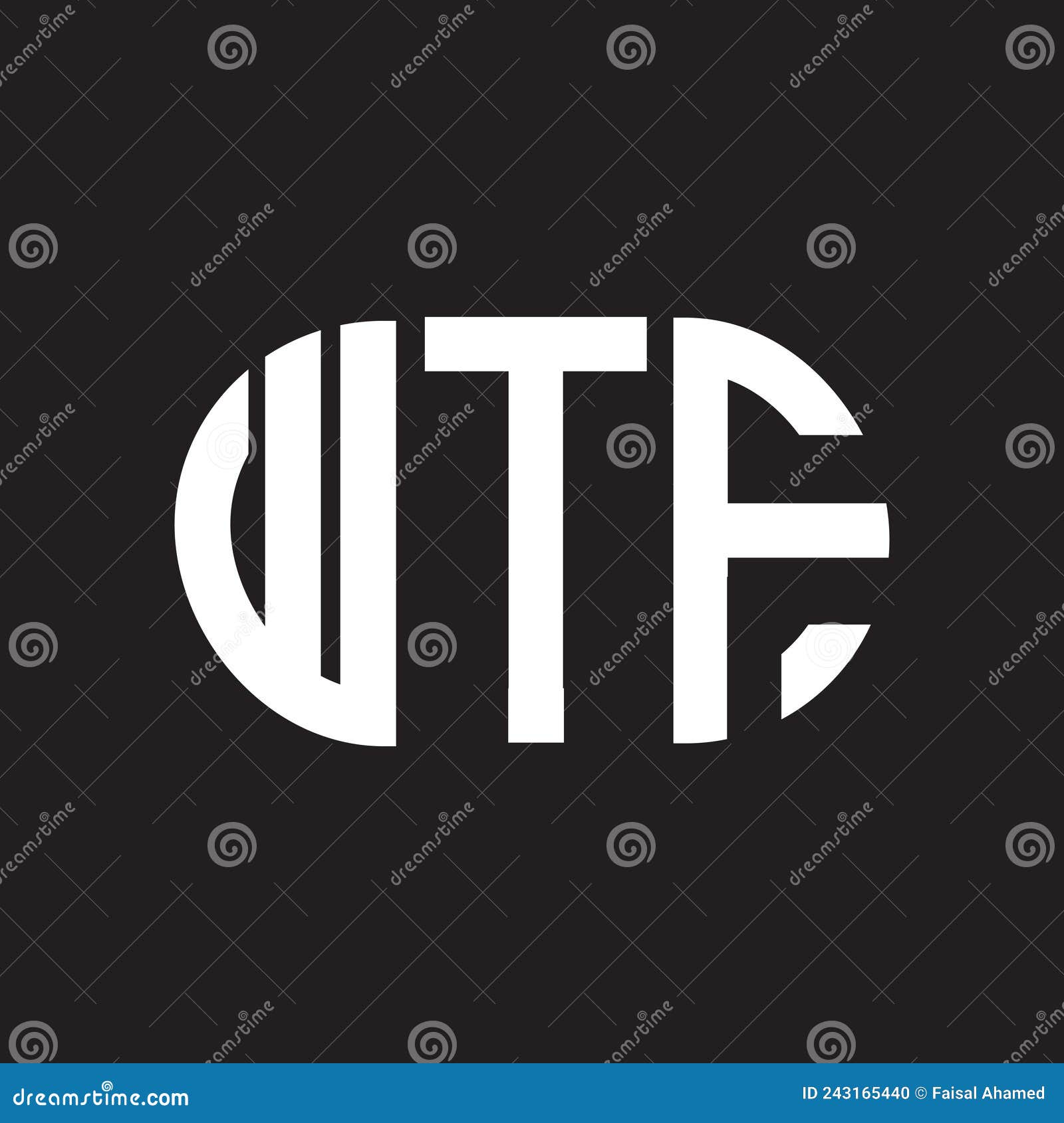 WTF Letter Logo Design. WTF Monogram Initials Letter Logo Concept Stock ...