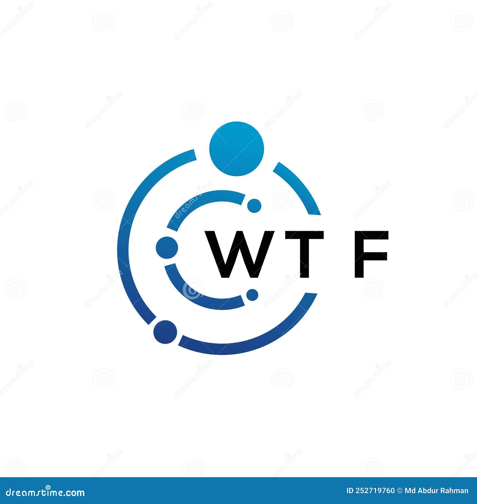 WTF Letter Technology Logo Design on White Background. WTF Creative ...