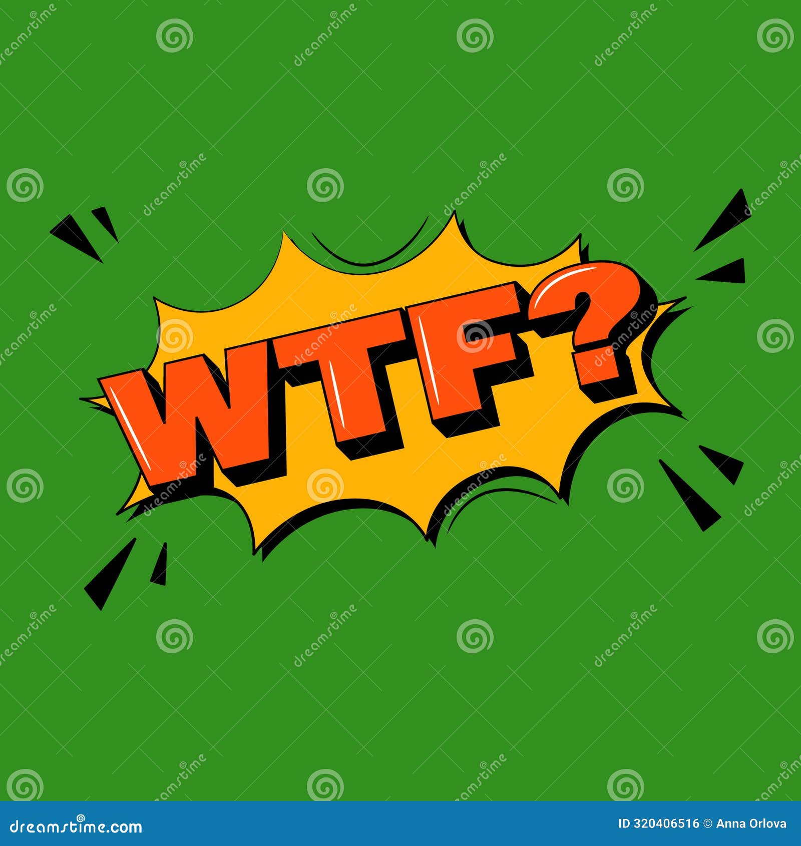 WTF Retro Comic Speech Bubble in Trendy Retro Style. Onomatopoeic ...