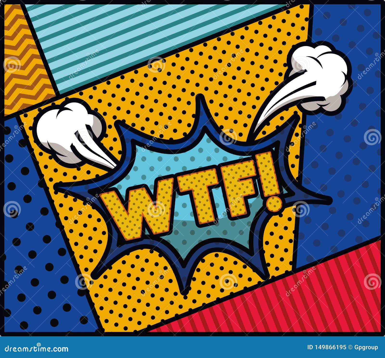 Wtf Word Pop Art Style Expression Vector Stock Vector - Illustration of ...