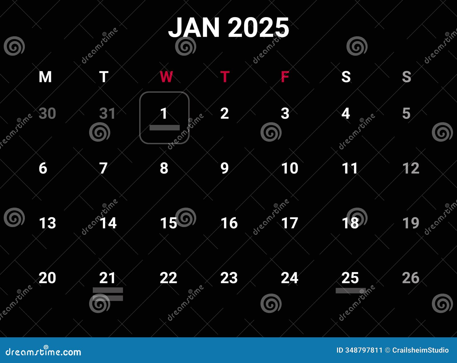 WTF Year 2025 , a Calendar with WTF As Calendar Days Stock Illustration ...