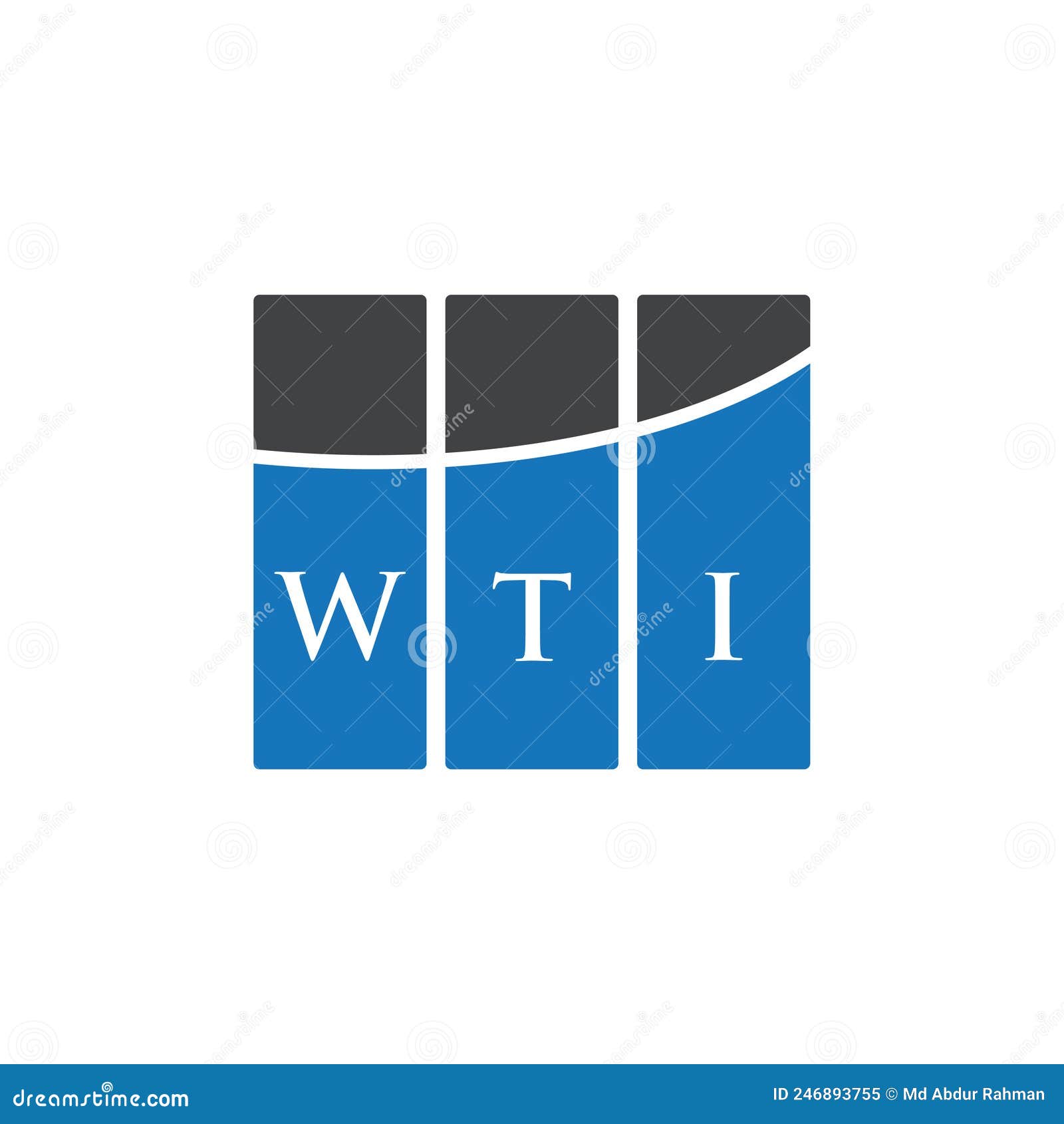 WTI Letter Logo Design on Black Background. WTI Creative Initials ...