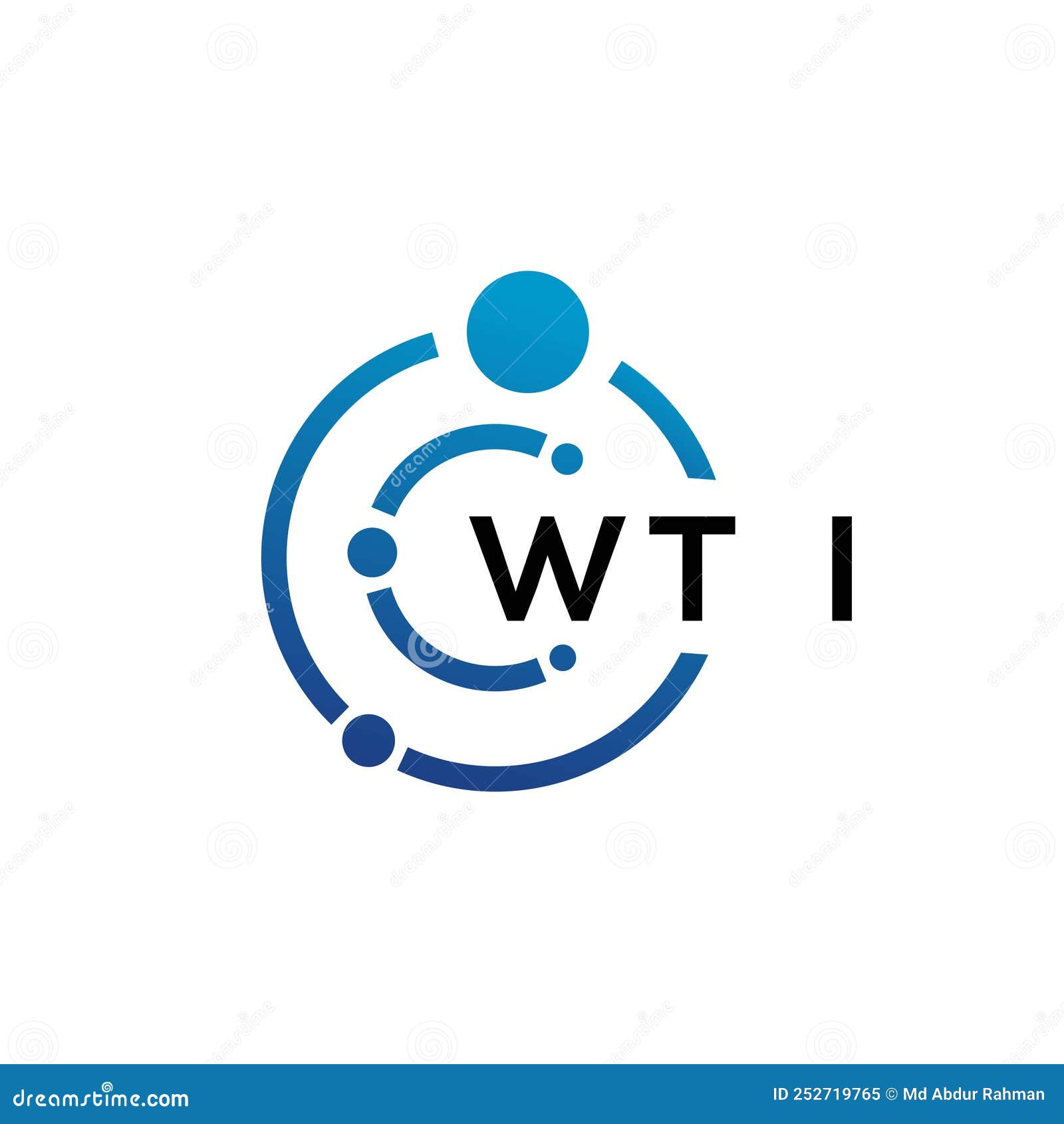 WTI Letter Technology Logo Design on White Background. WTI Creative ...