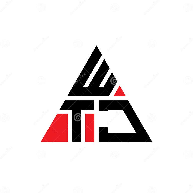 WTJ Triangle Letter Logo Design with Triangle Shape. WTJ Triangle Logo ...