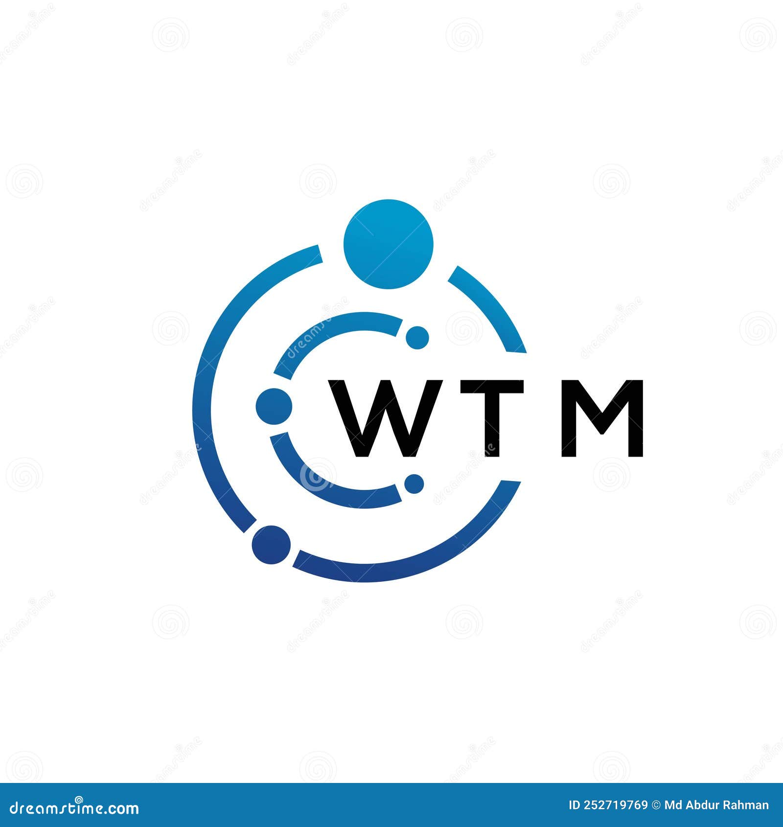WTM Letter Technology Logo Design on White Background. WTM Creative ...